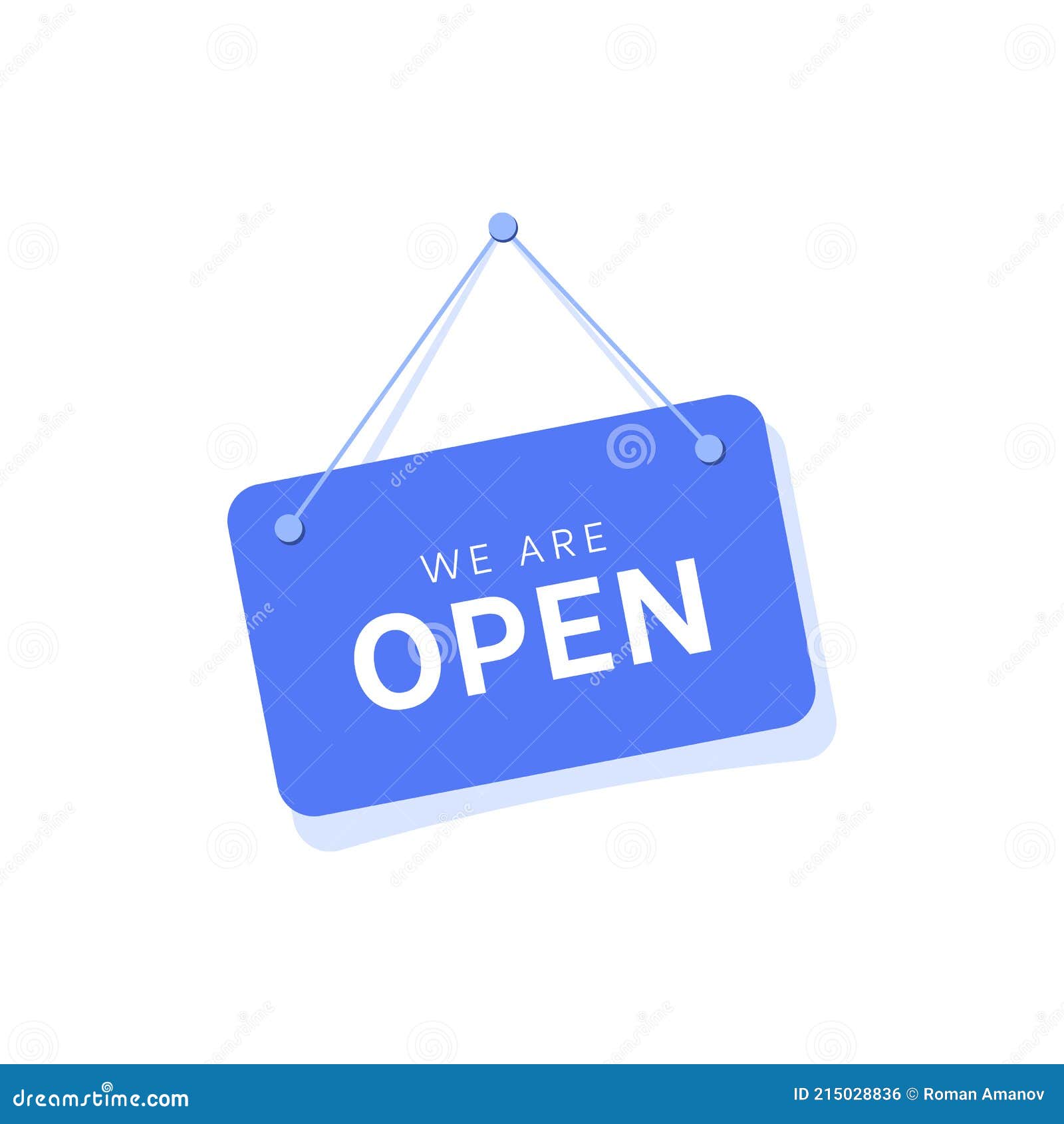 We are open signboard. stock vector. Illustration of hanging - 215028836