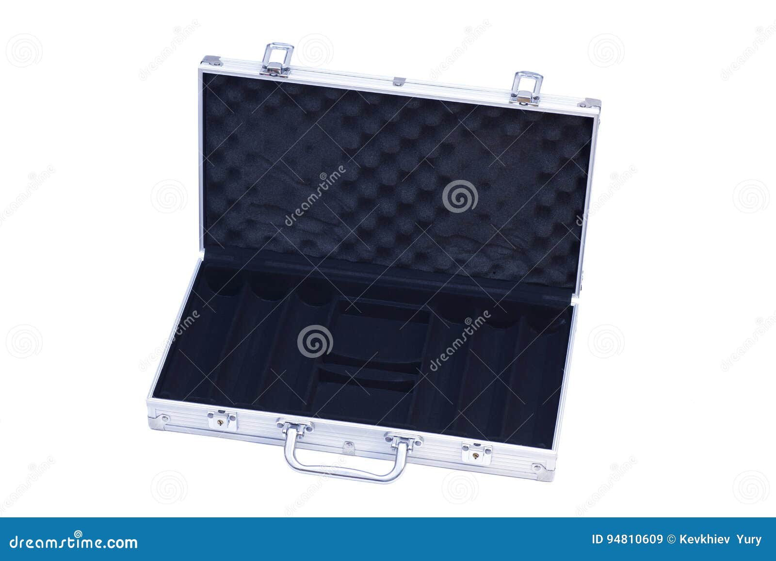 Open Silver Briefcase Isolated on White Stock Image - Image of ...