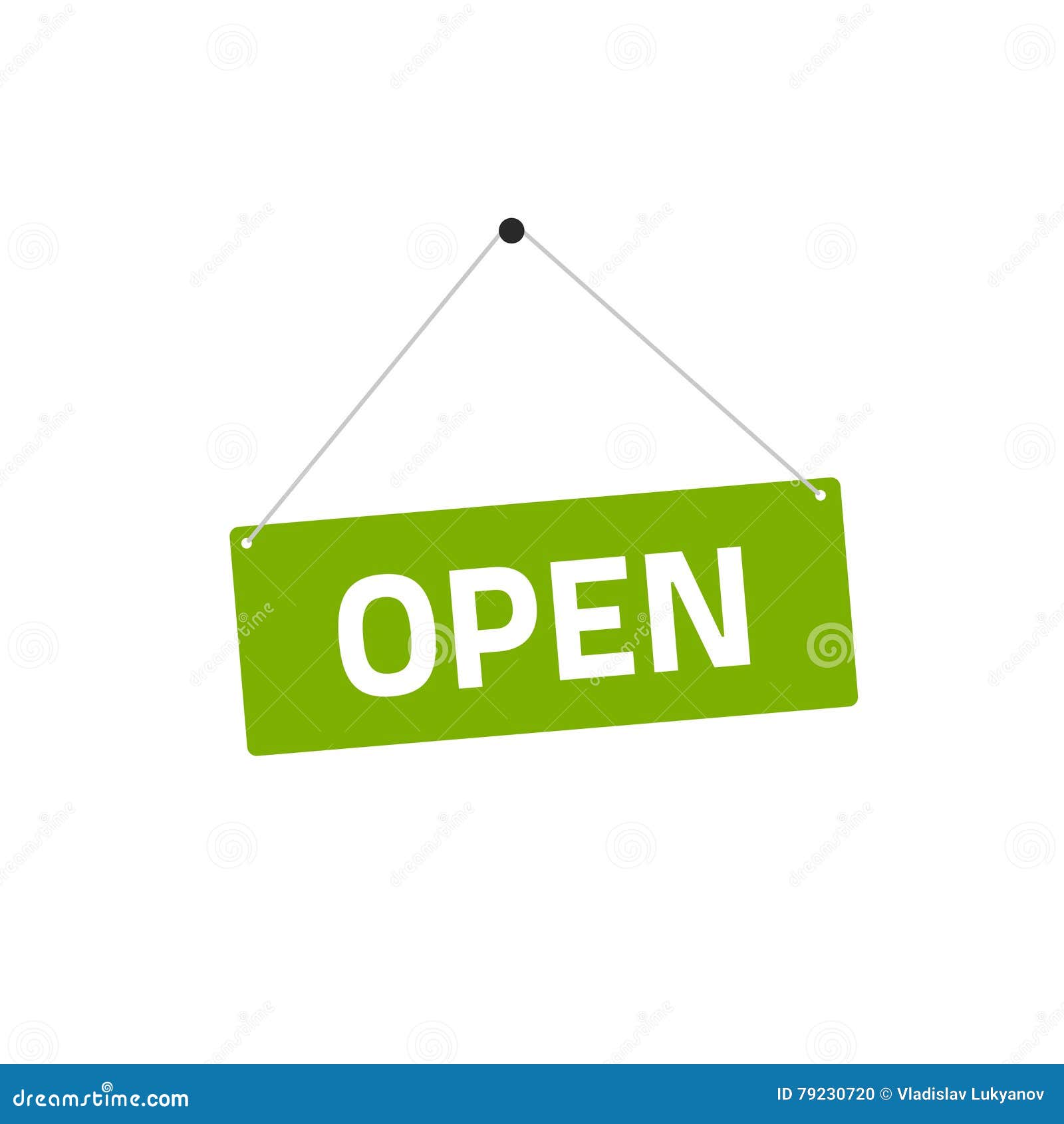 Open Sing Vector Illustration, Flat Style Signboard Hanging Stock ...