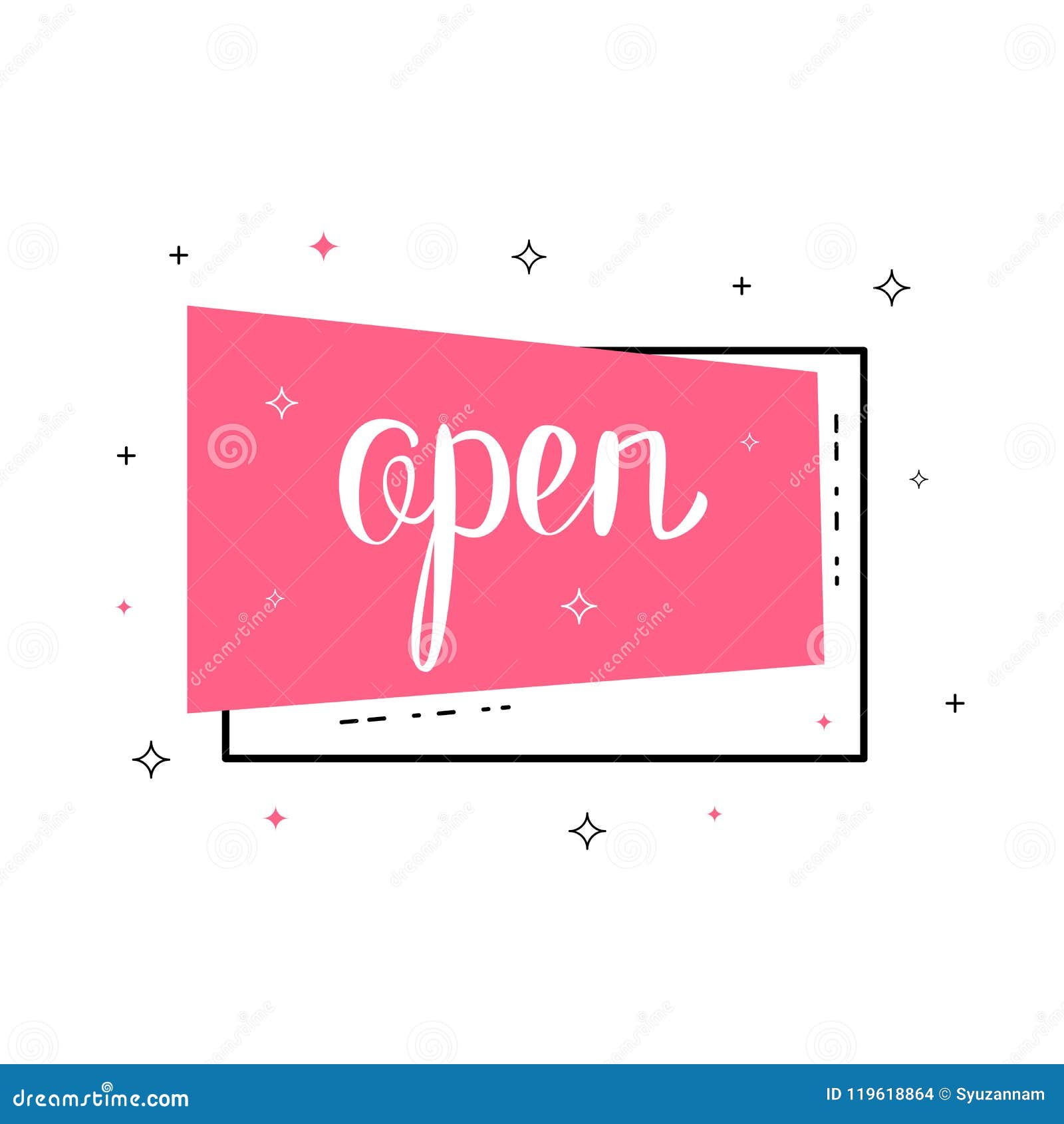 Open Banner Isolated On White Background. Vector Illustration. Stock ...