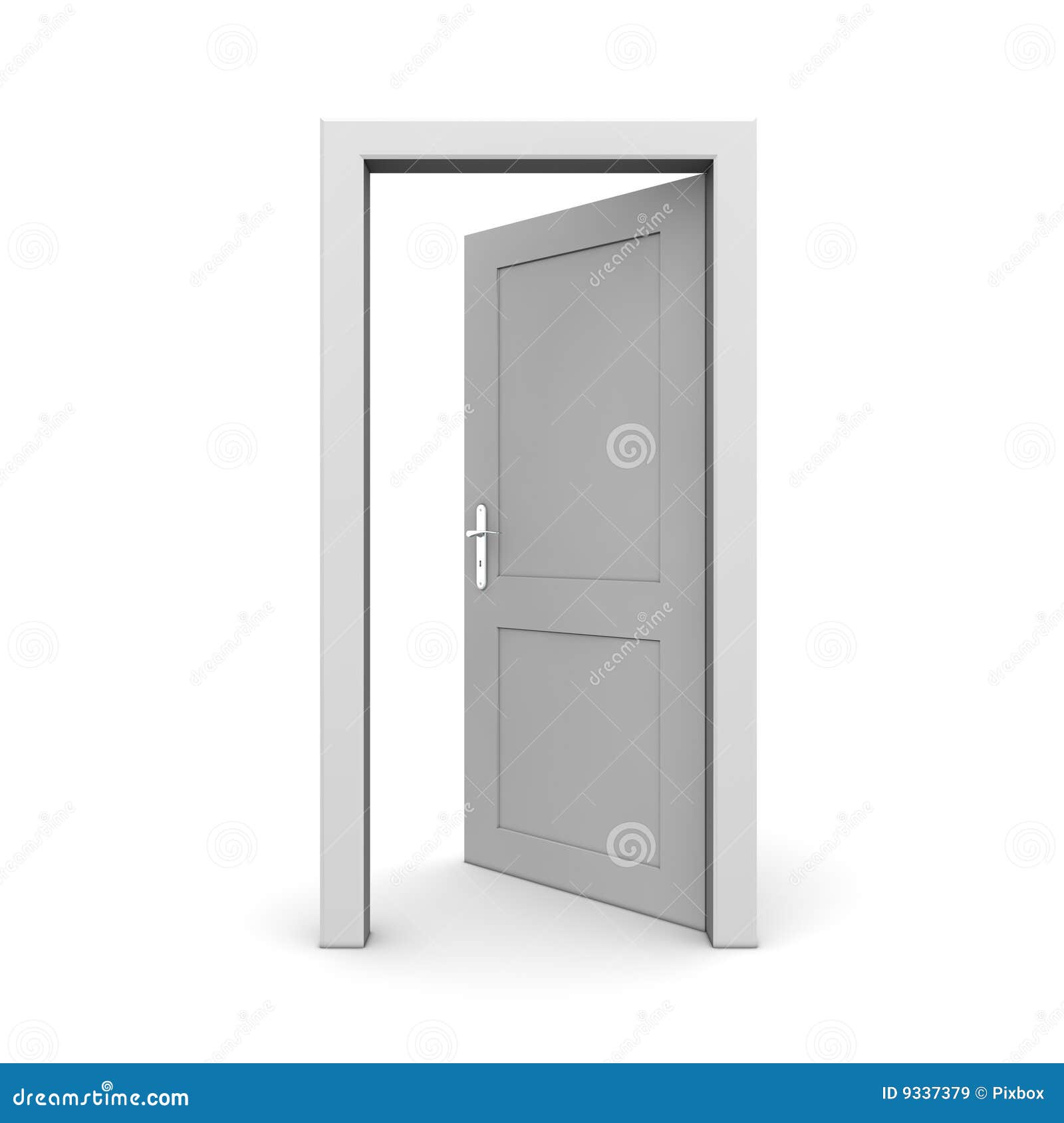 Open Single Grey Door stock illustration. Illustration of choice - 9337379