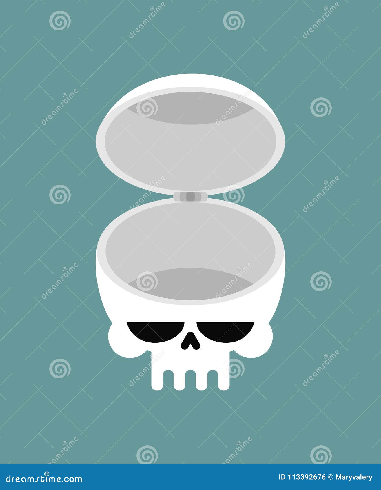 Open Skull Empty Isolated. Vector Illustration Stock Vector ...