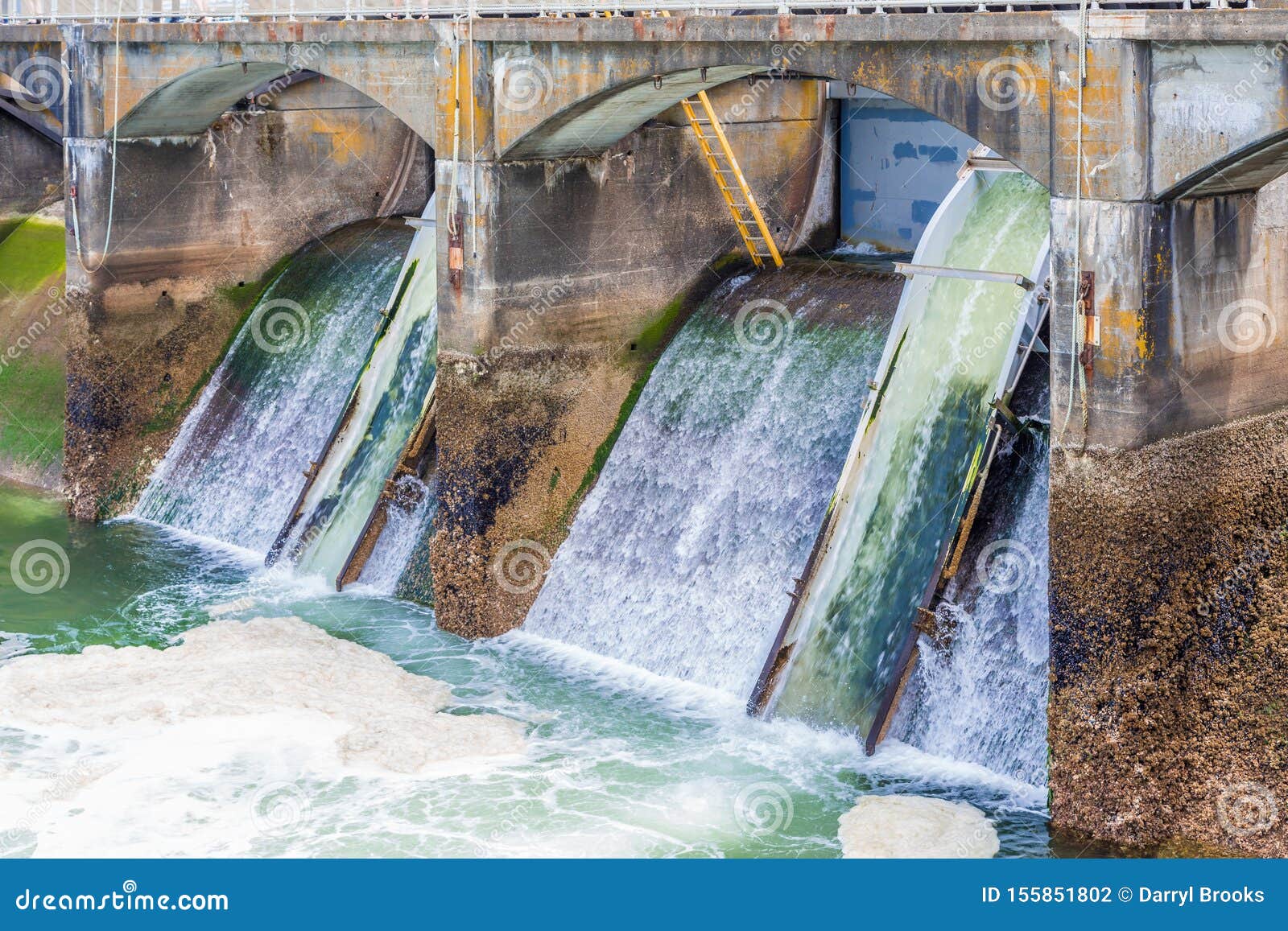 Open Sluice Gates stock photo. Image of barrier, canal - 155851802