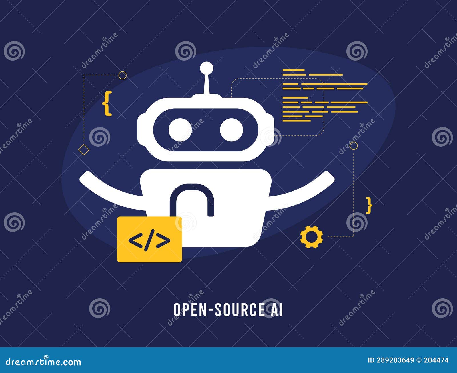 Open Source AI Tools and Projects Concept. Open-source Artificial ...
