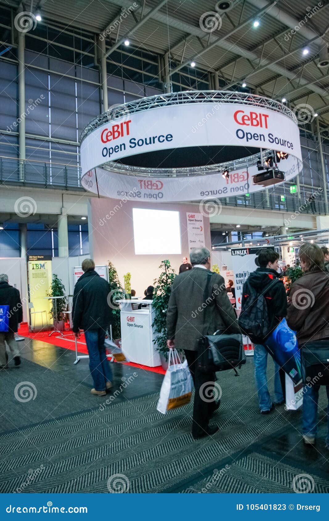 Open Source Booth at CeBIT Information Technology Trade Show Editorial ...