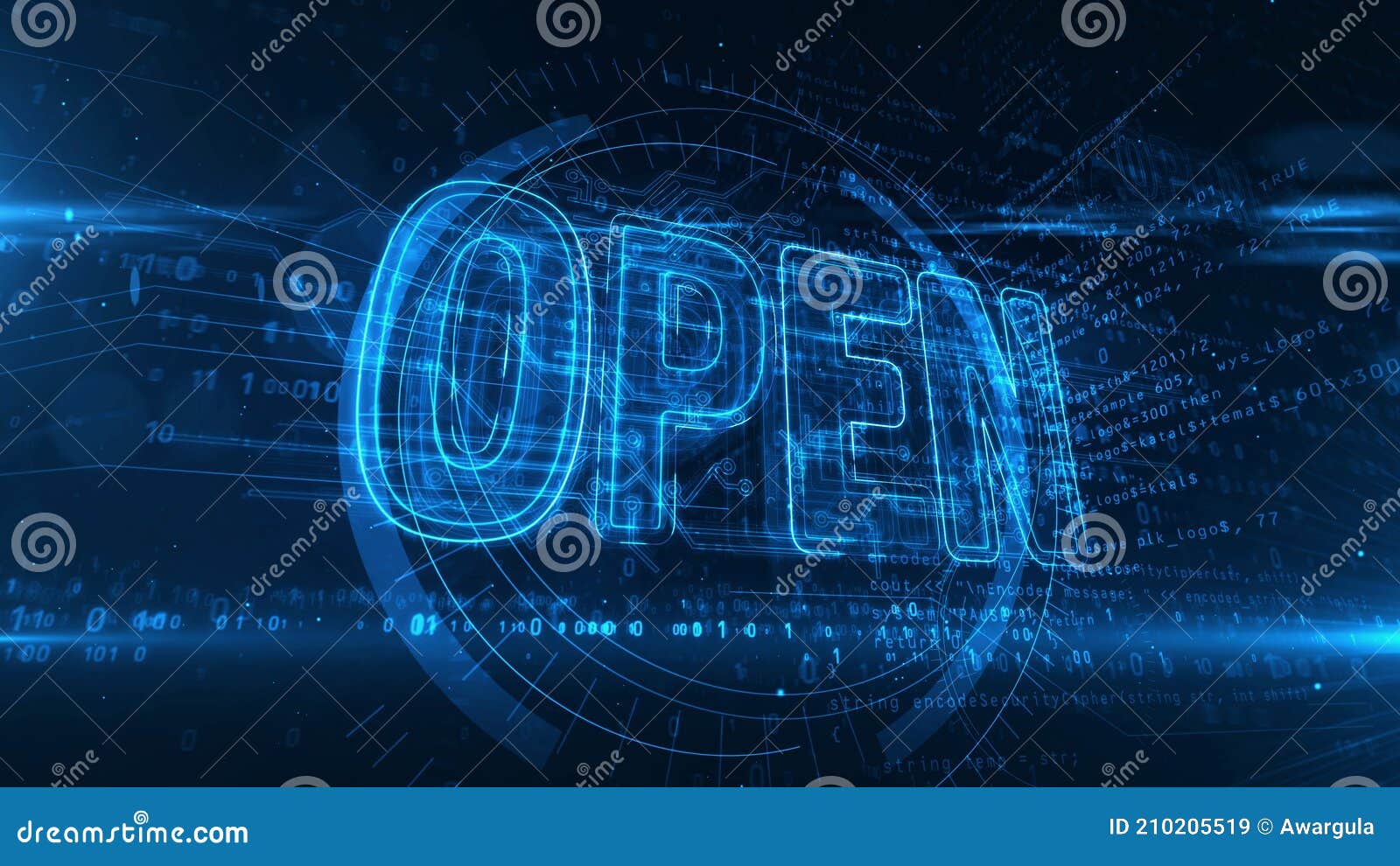 Open Source Code Abstract Concept 3d Illustration Stock Illustration ...