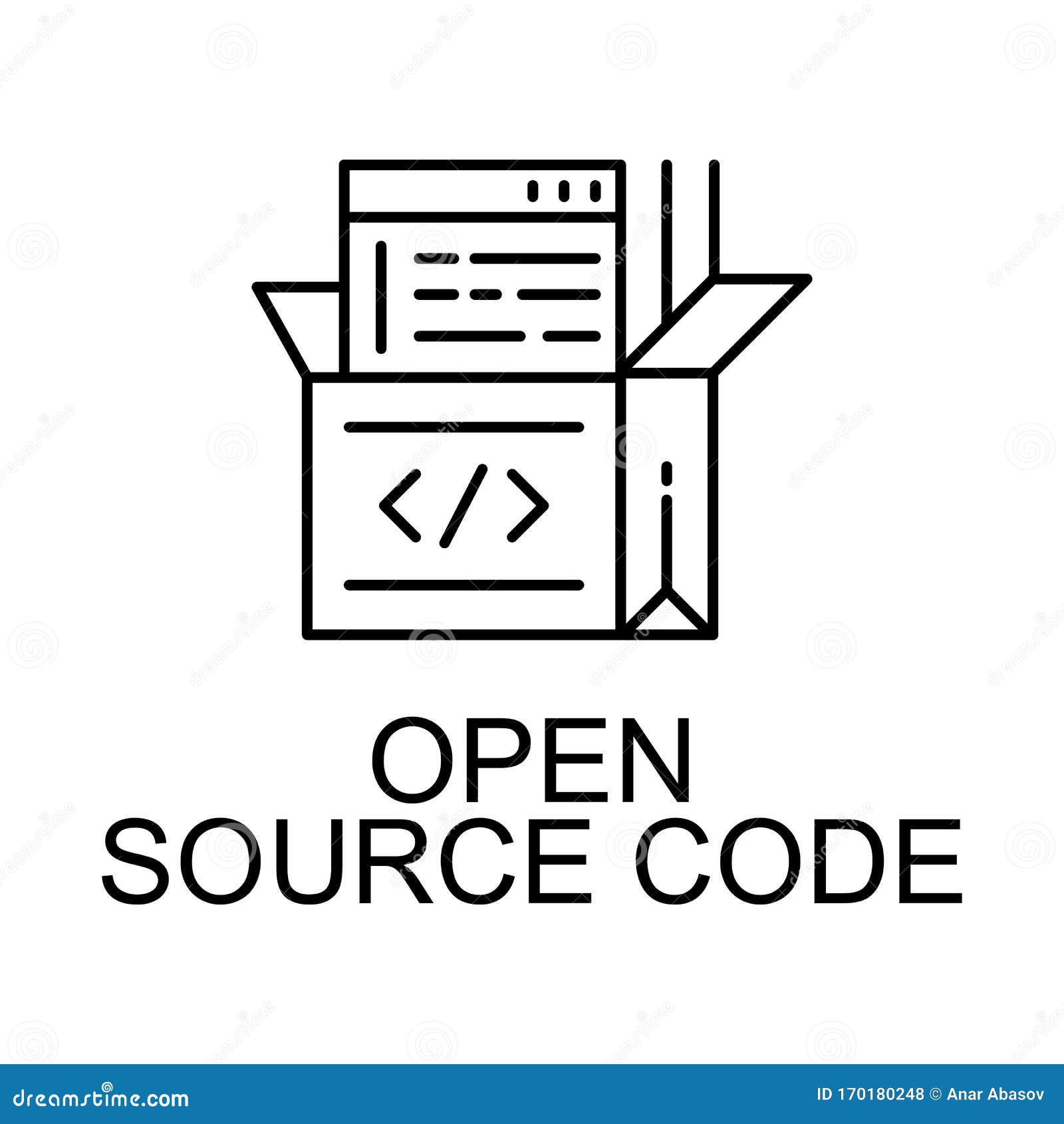 Open Source Code Icon. Element of Web Development Signs with Name for Mobile Concept and Web ...