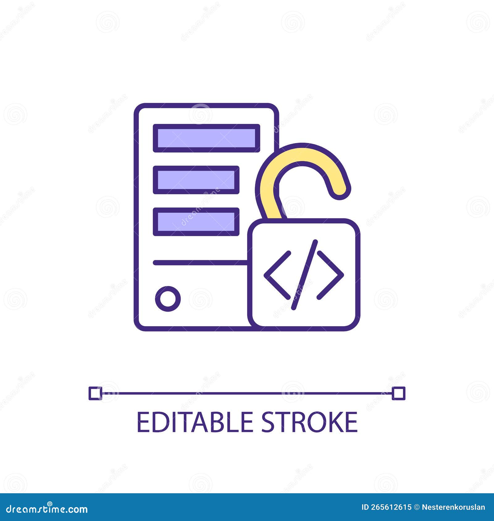 Open Source Database Rgb Color Icon Stock Vector Illustration Of Data Development 265612615