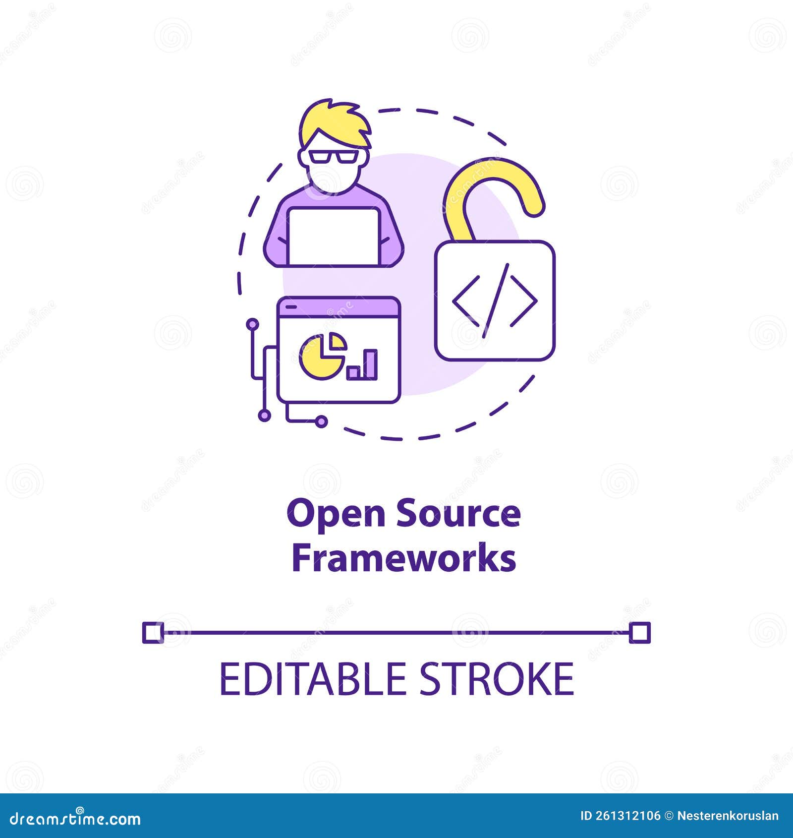 Open Source Frameworks Concept Icon Stock Illustration - Illustration ...