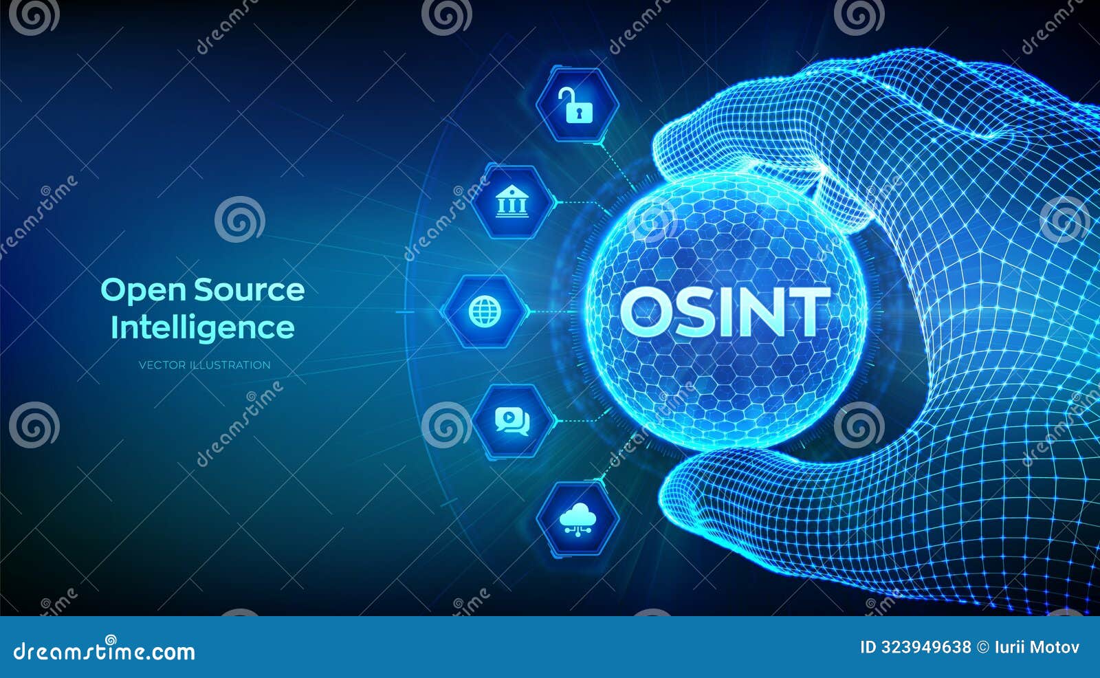 Open Source Intelligence. OSINT. Open Data Access Stock Illustration ...