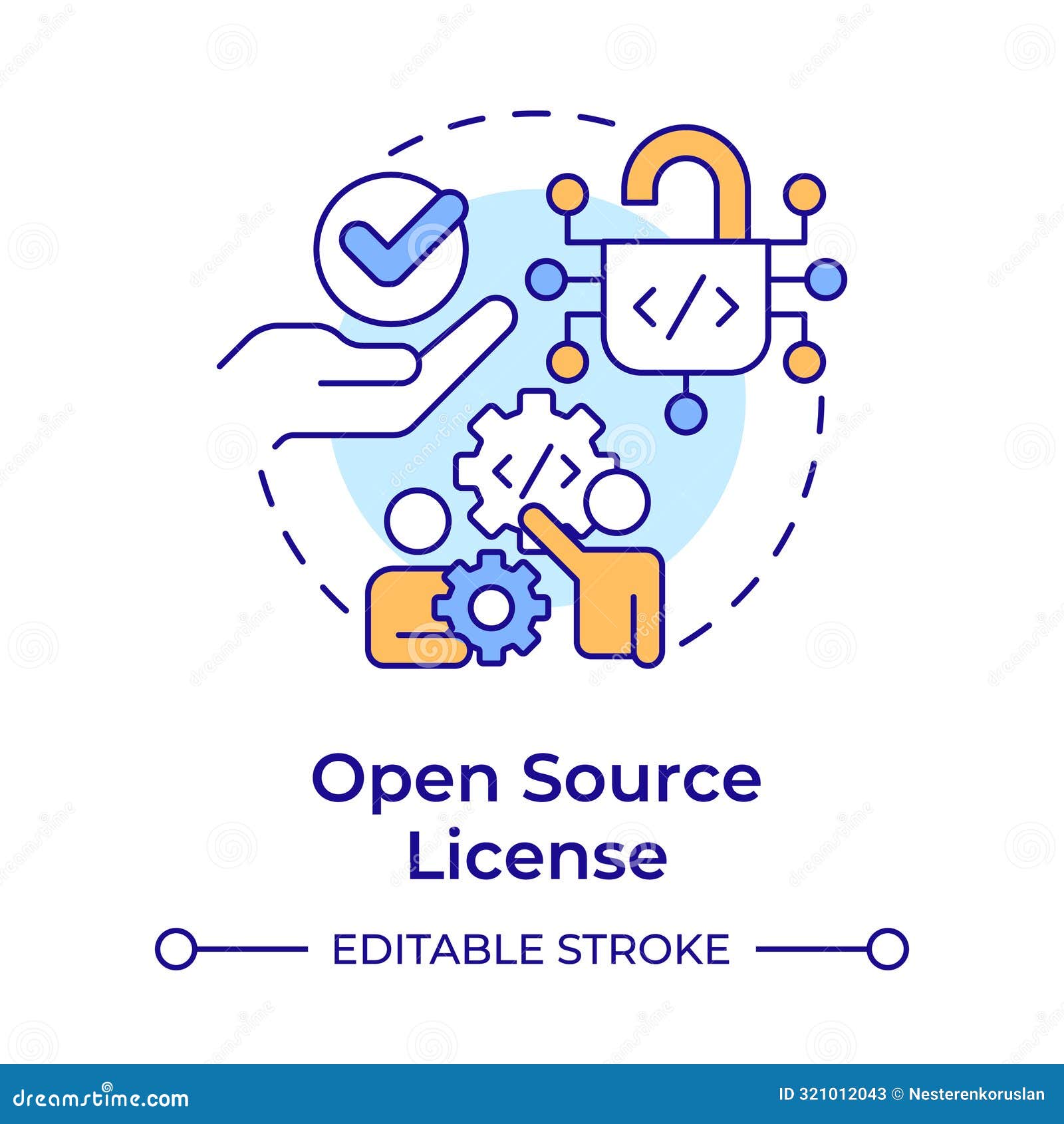 Open Source License Multi Color Concept Icon Stock Vector ...