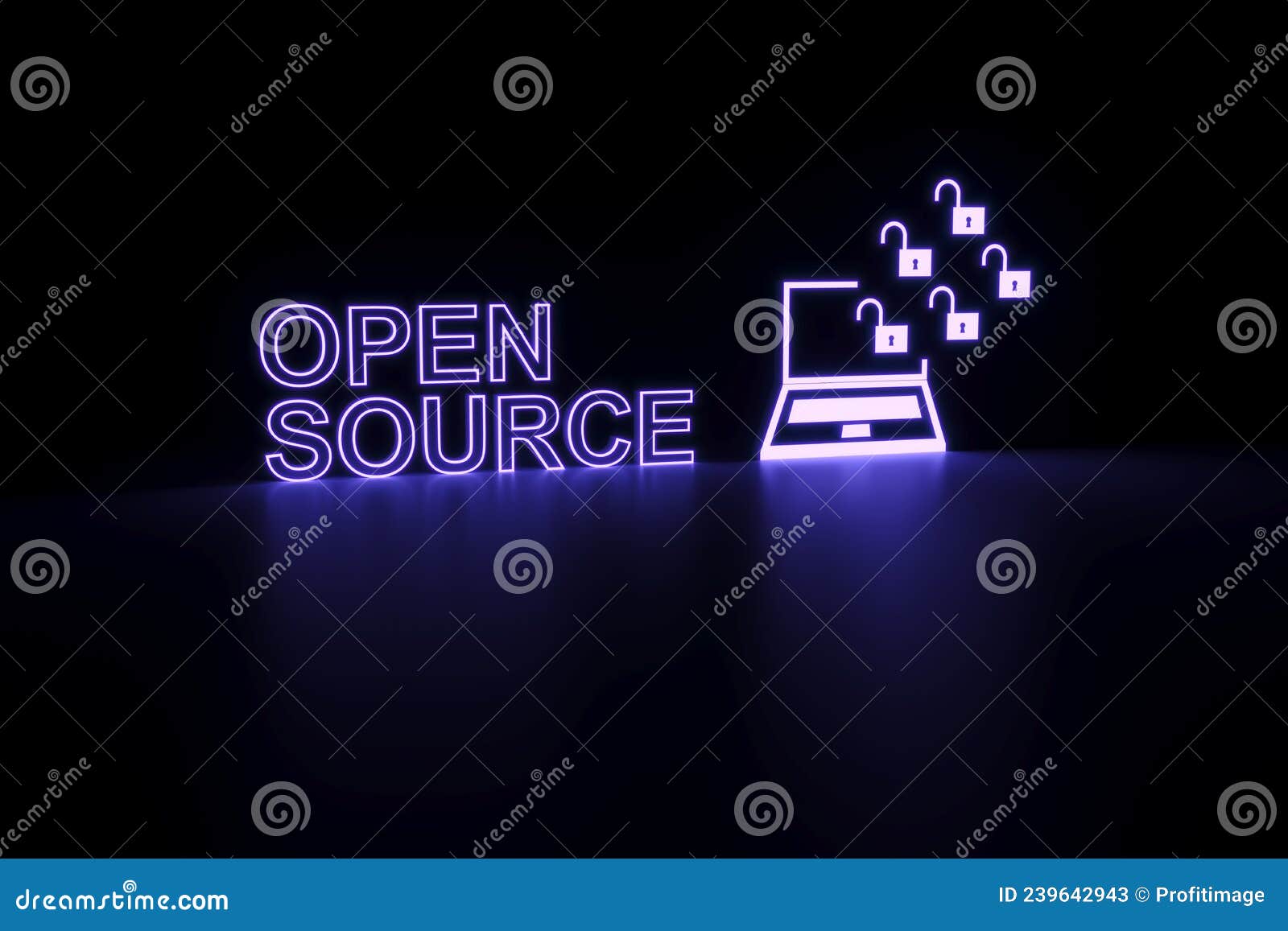 OPEN SOURCE Neon Concept Self Illumination Background 3D Stock ...