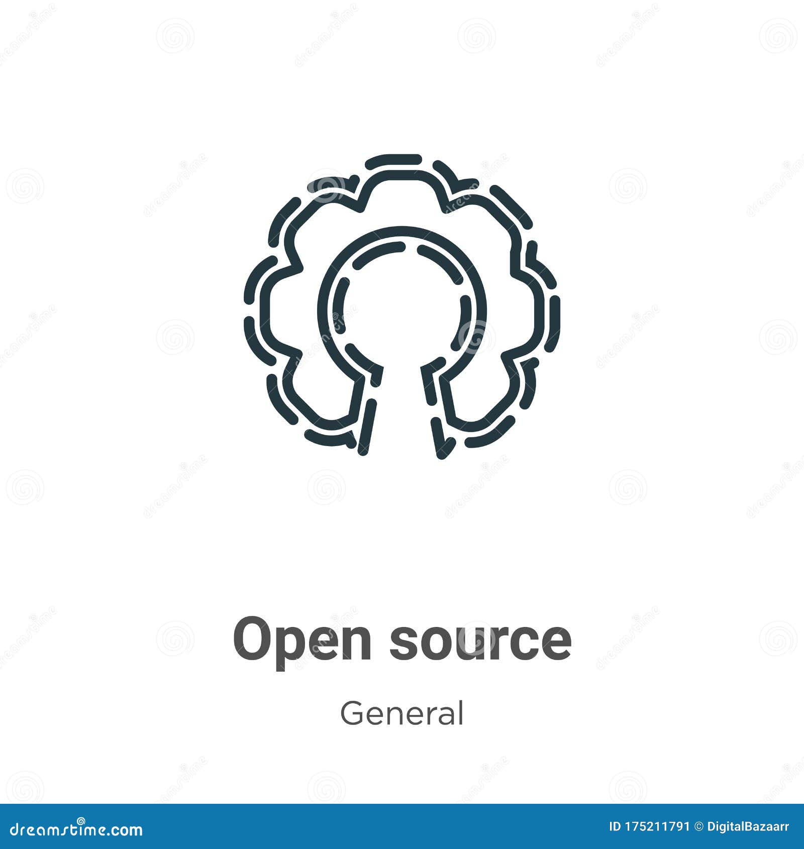 Open Source Outline Vector Icon. Thin Line Black Open Source Icon, Flat ...