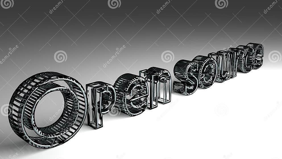 Open Source Sign in Silver and Glossy Letters Stock Illustration ...