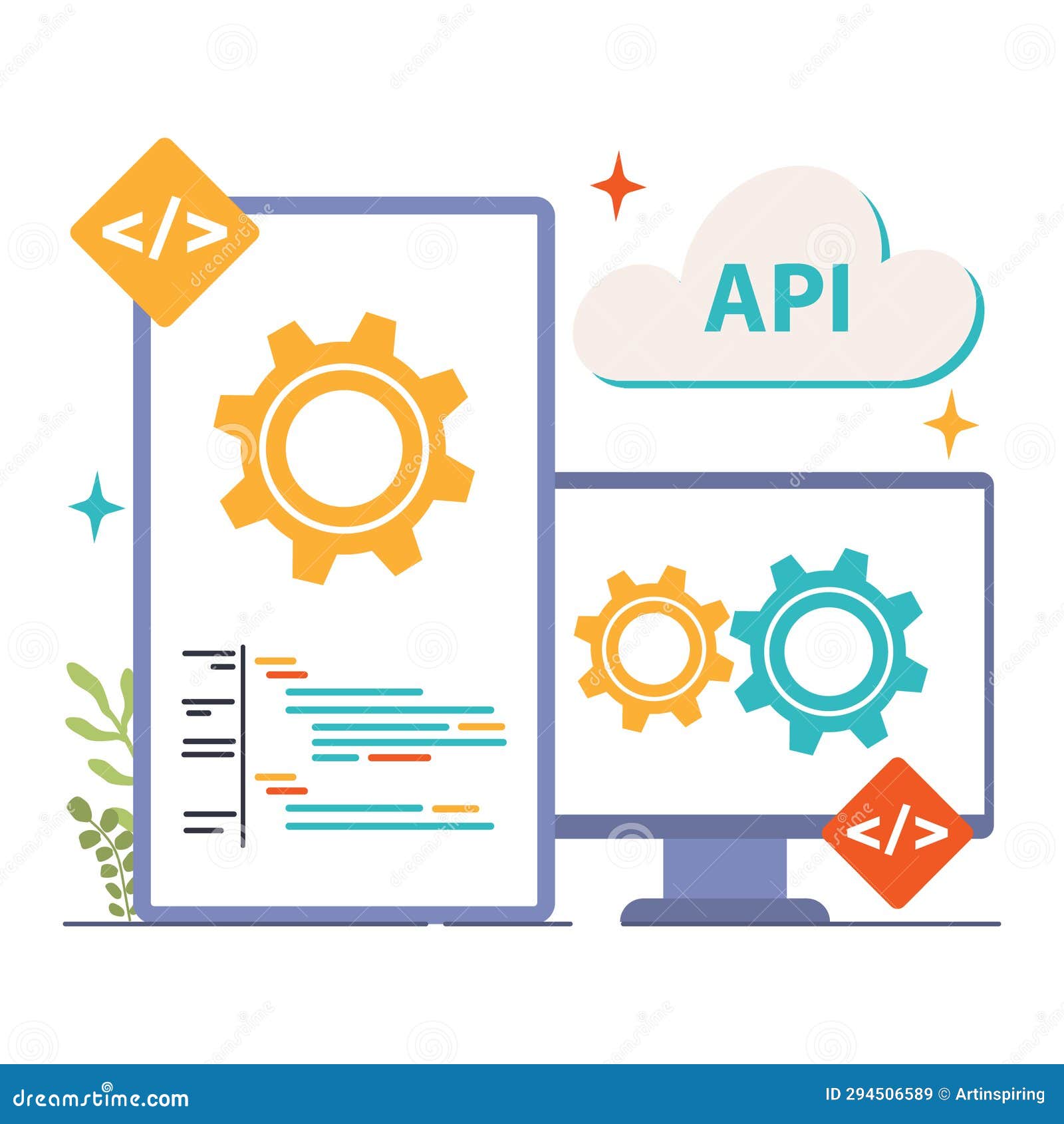 Open Source Software With Code Available For Use Modification Stock Illustration