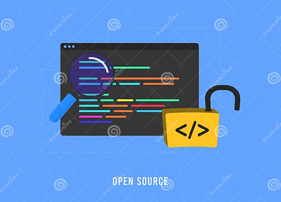 Open Source Software - OSS Concept. Collaborative Free Software with ...