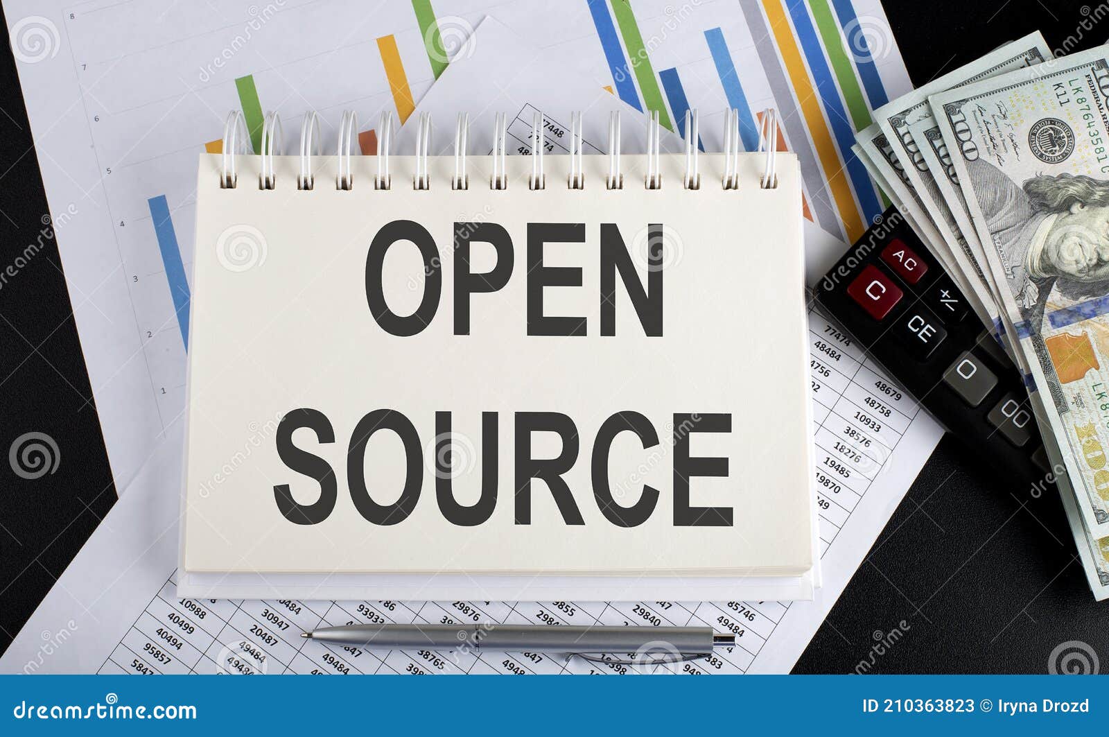 Open Source Text Written on Notebook with Chart,calculator and Dollars ...