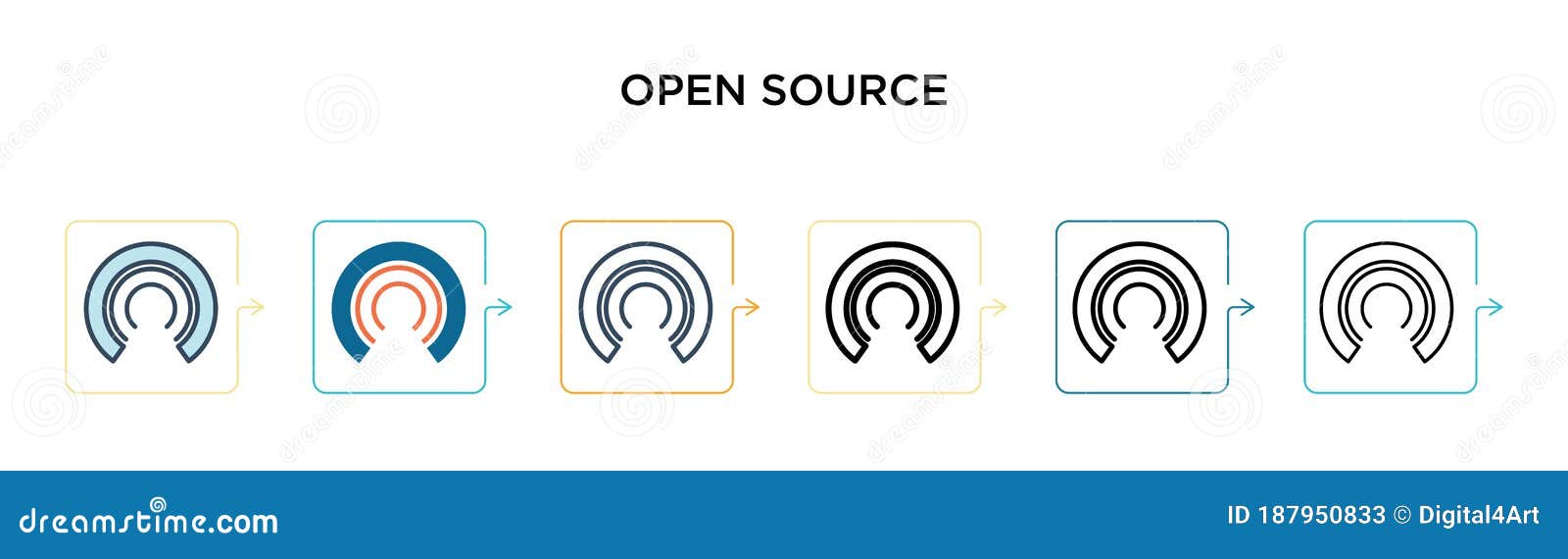 Open Source Vector Icon in 6 Different Modern Styles. Black, Two ...