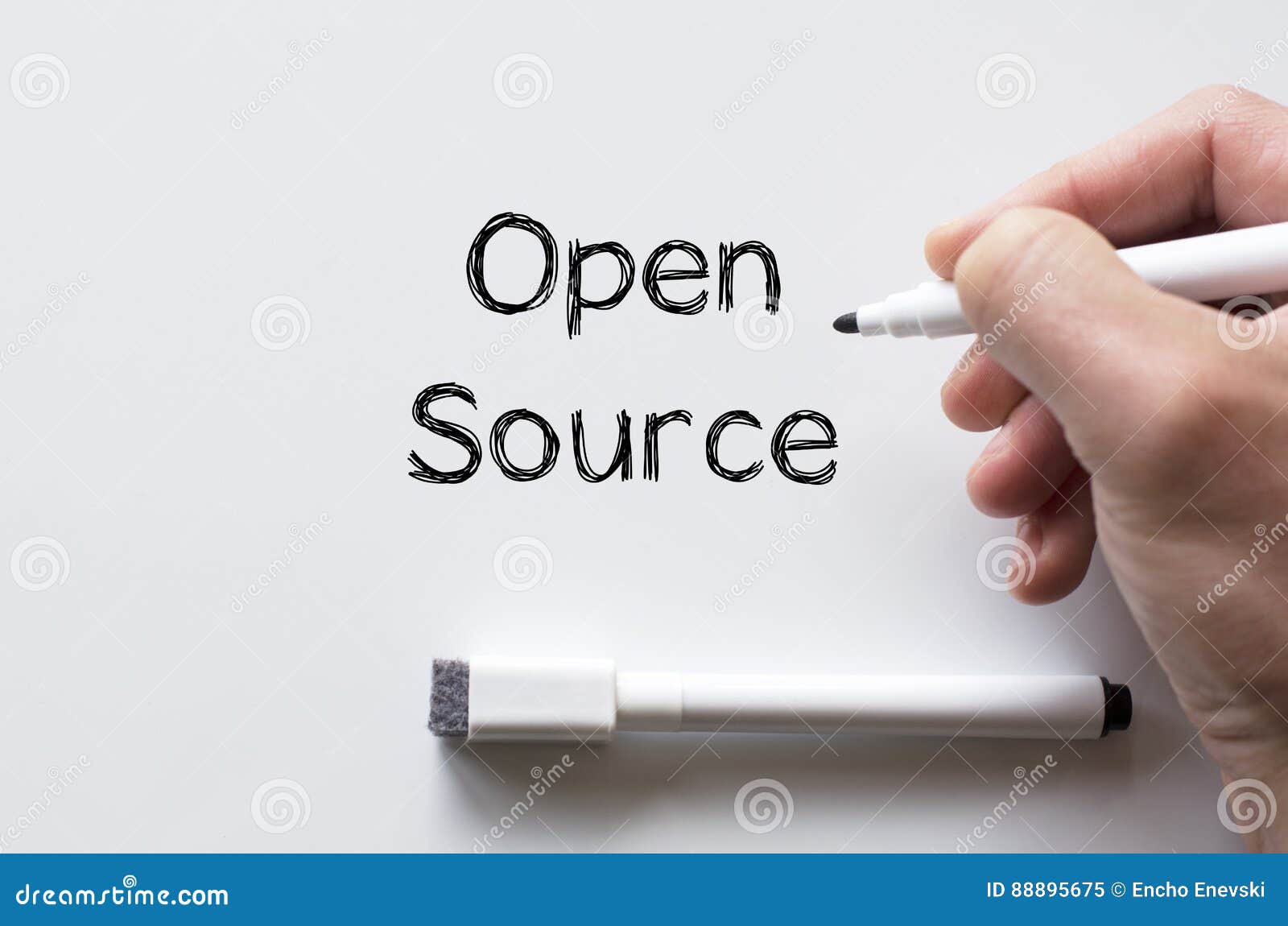 Open Source Written on Whiteboard Stock Image - Image of cloud, data ...