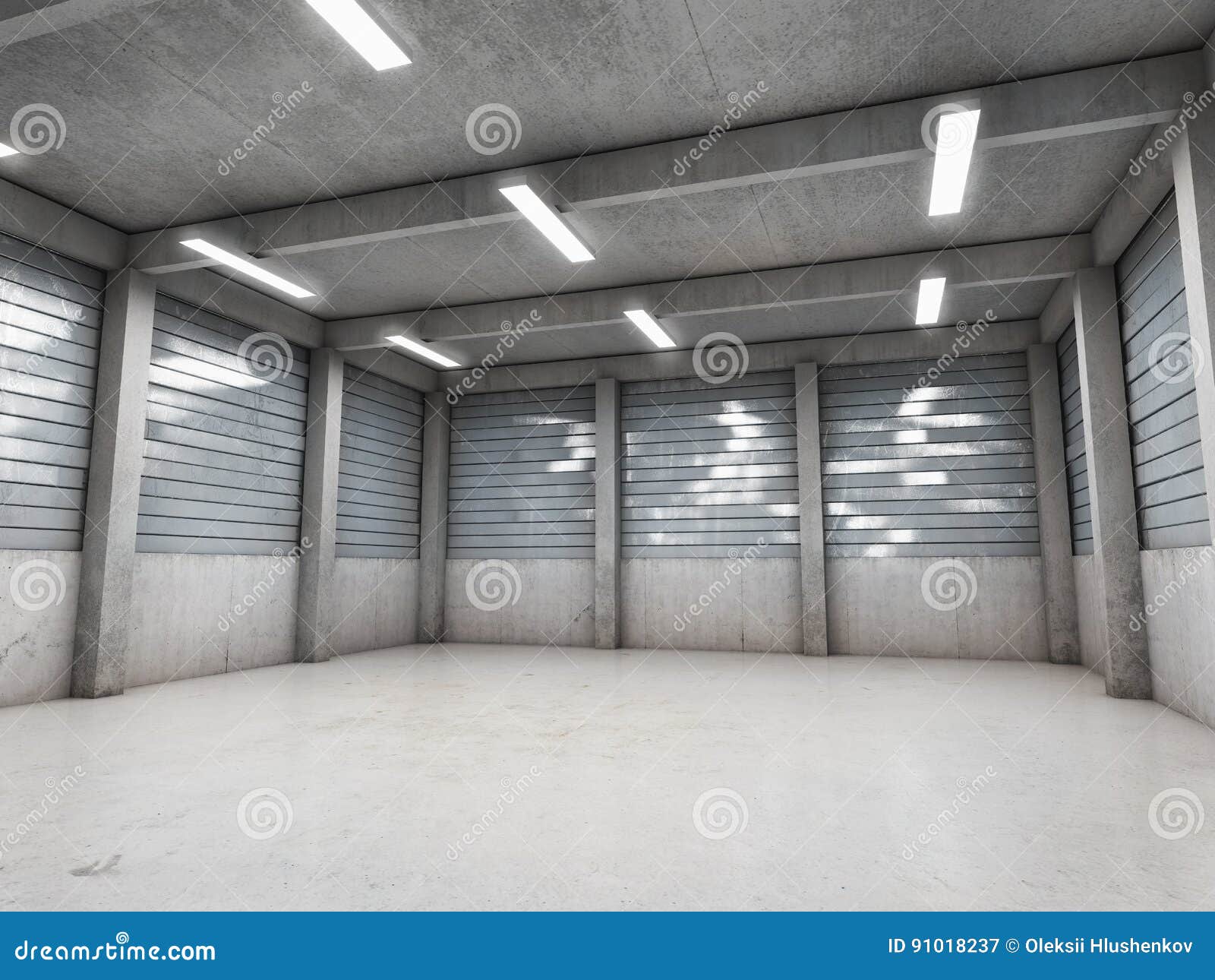Open space empty garage stock illustration. Illustration of parking ...