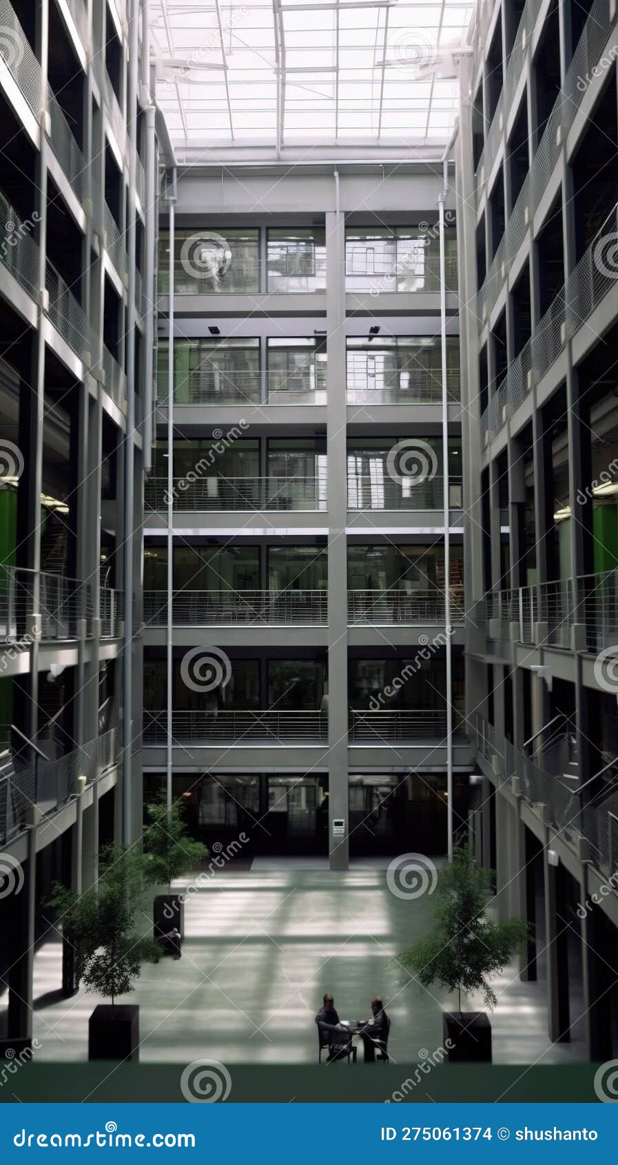 Open Space Interior of a Building Stock Illustration - Illustration of ...