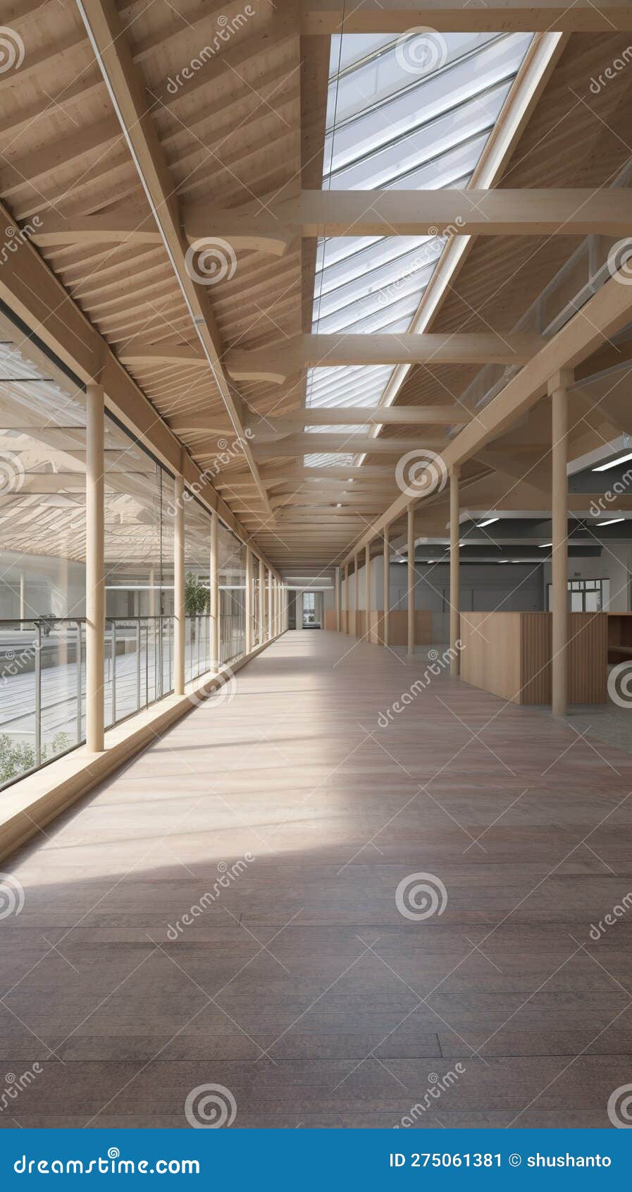 Open Space Interior of a Building Stock Illustration - Illustration of ...