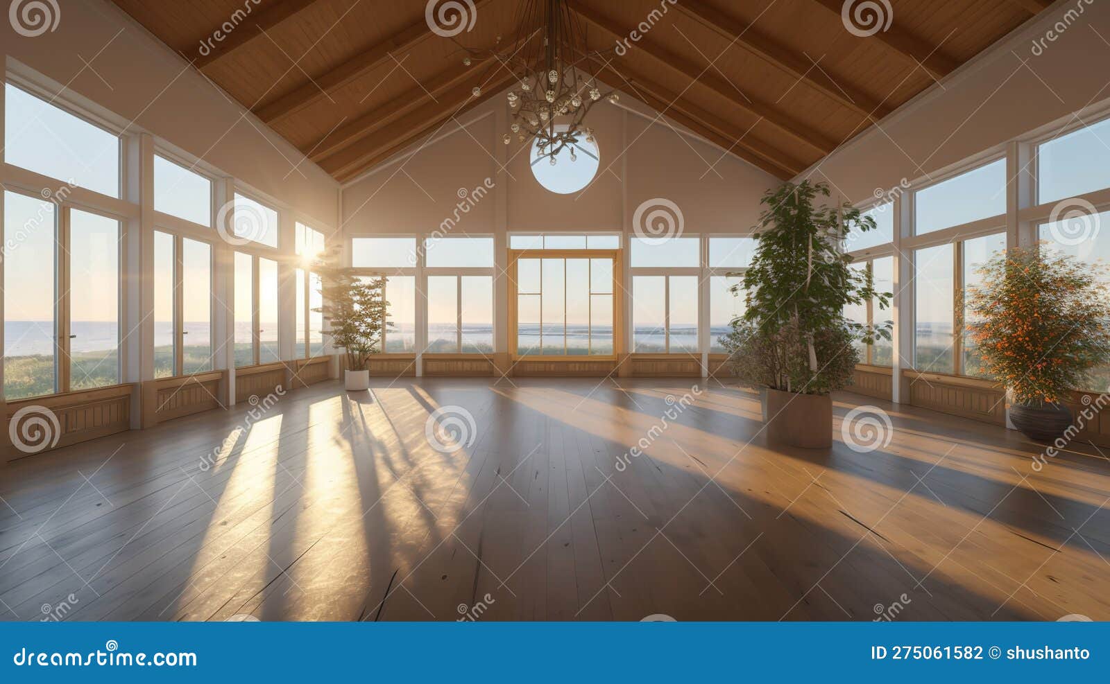 Open Space Interior of a Building Stock Illustration - Illustration of ...