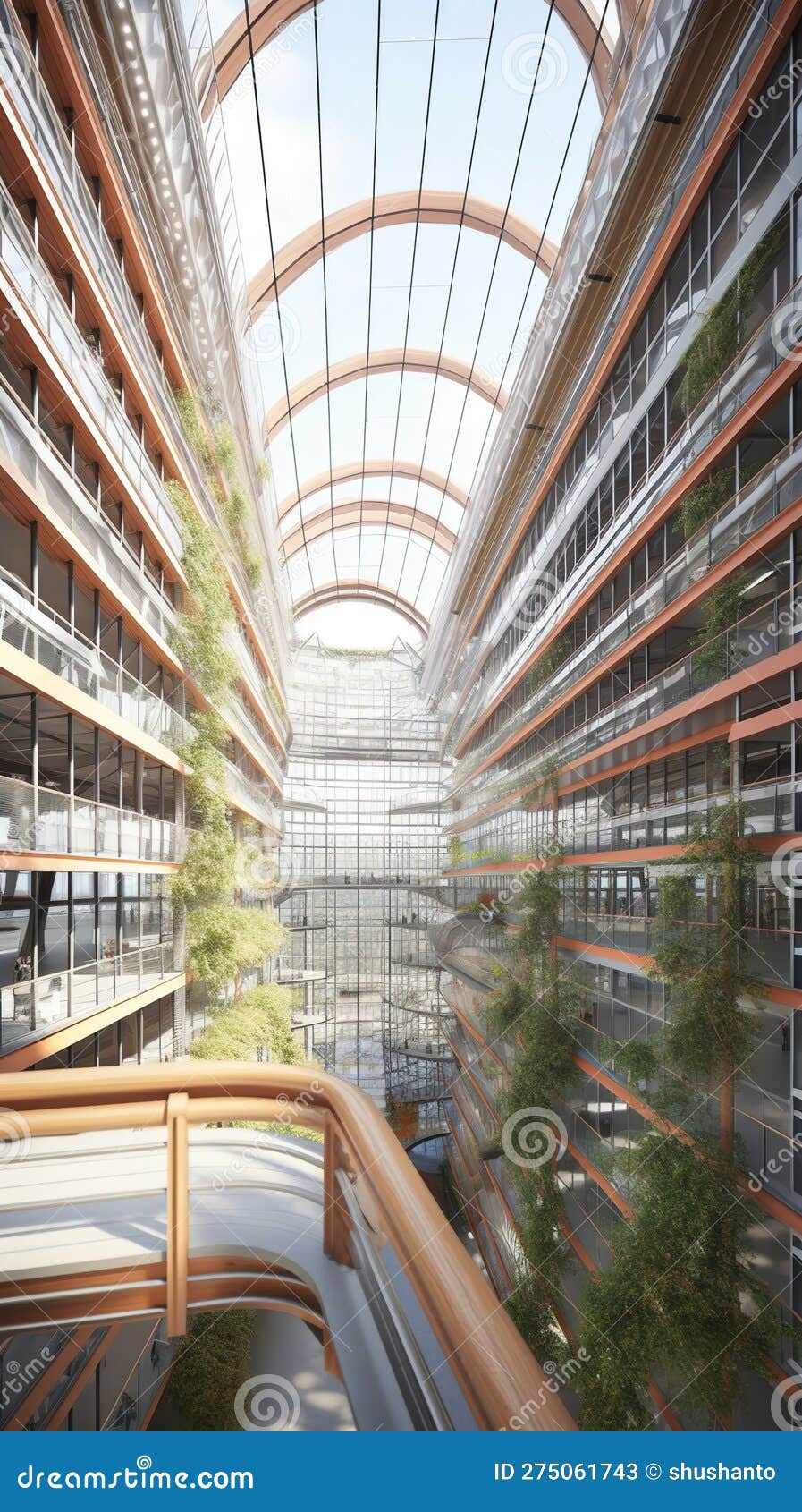 Open Space Interior of a Building Stock Illustration - Illustration of ...