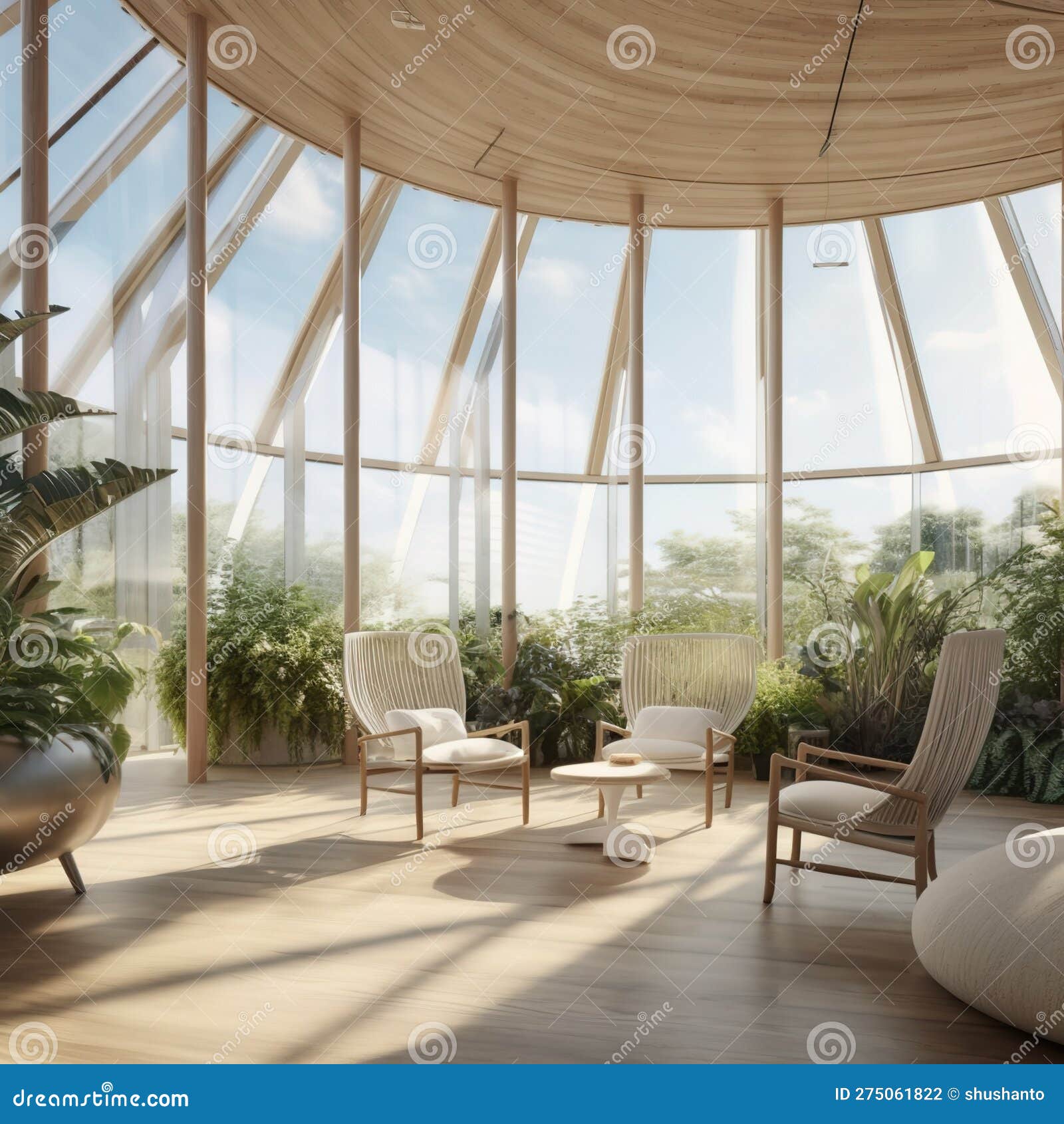 Open Space Interior of a Building Stock Illustration - Illustration of ...