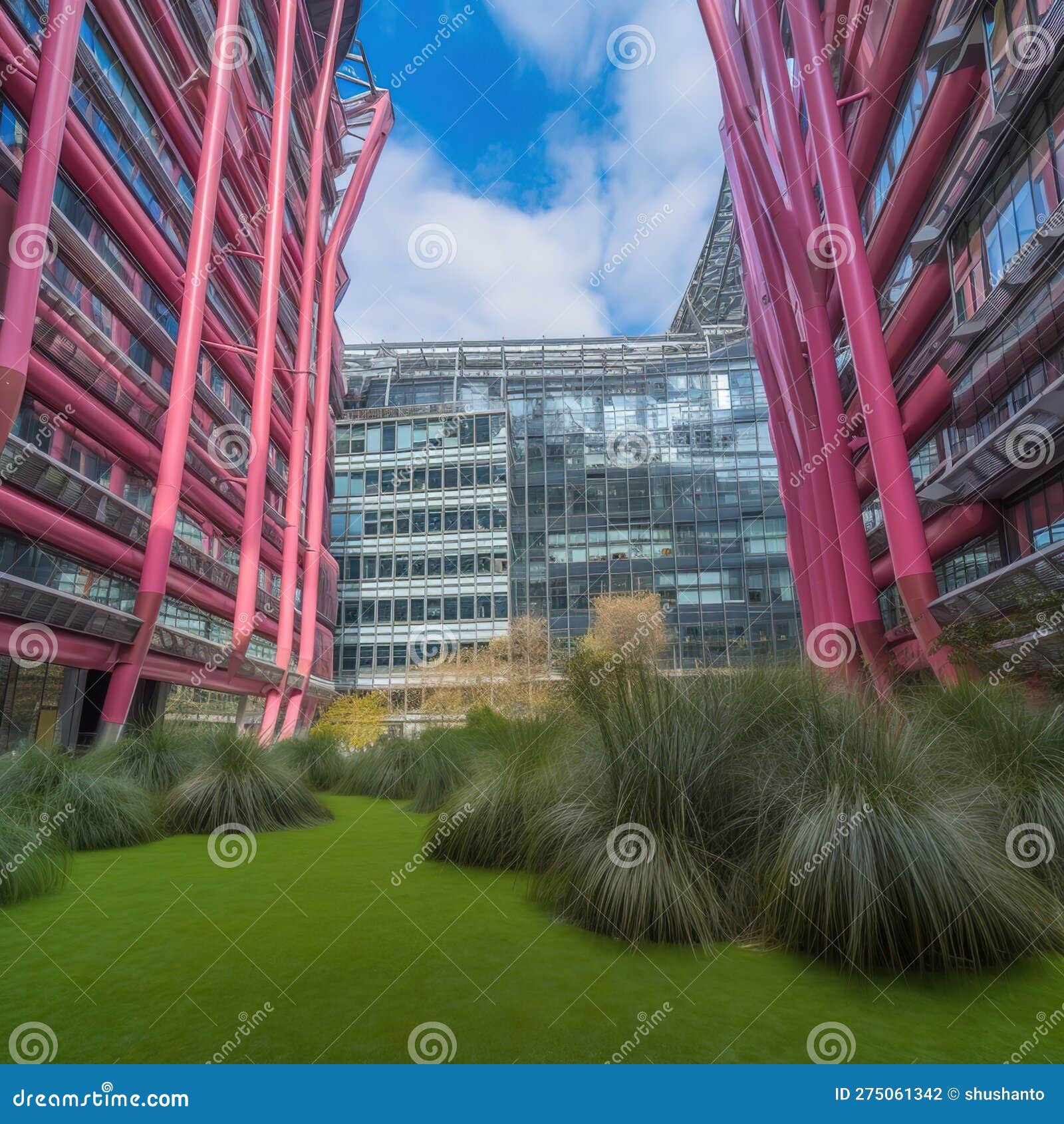 Open Space Interior of a Building Stock Illustration - Illustration of ...