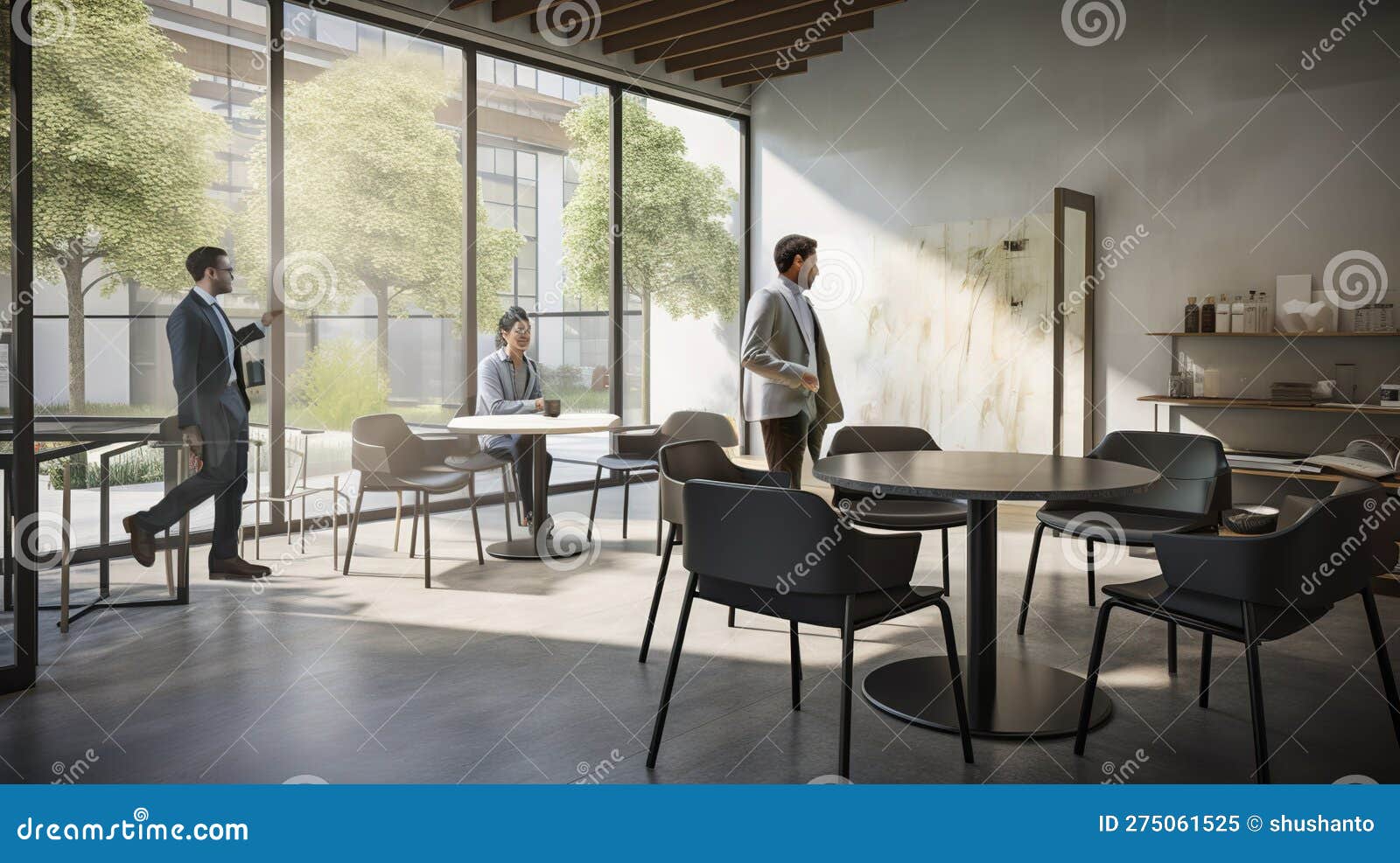 Open Space Interior of a Building Stock Illustration - Illustration of ...