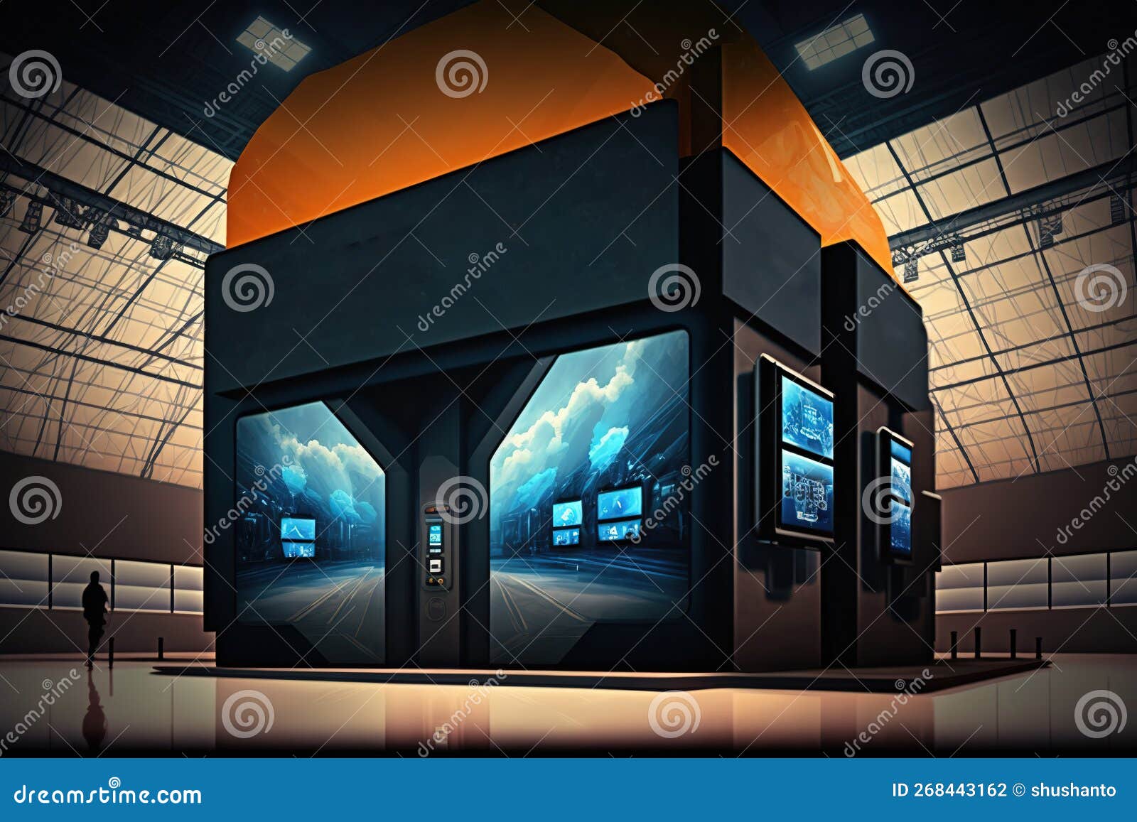 Open Space for Mega Virtual Expo or Project Showcase Stock Illustration ...