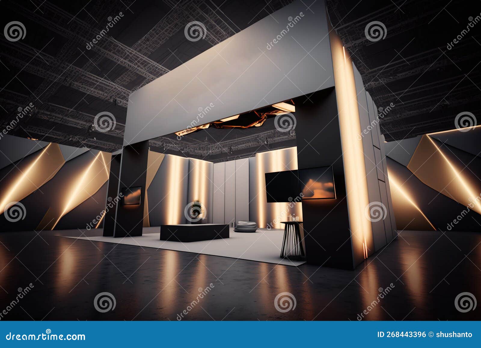 Open Space For Mega Virtual Expo Or Project Showcase Stock Photo ...
