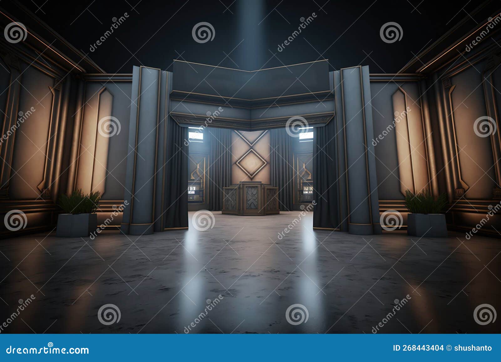 Open Space for Mega Virtual Expo or Project Showcase Stock Illustration ...