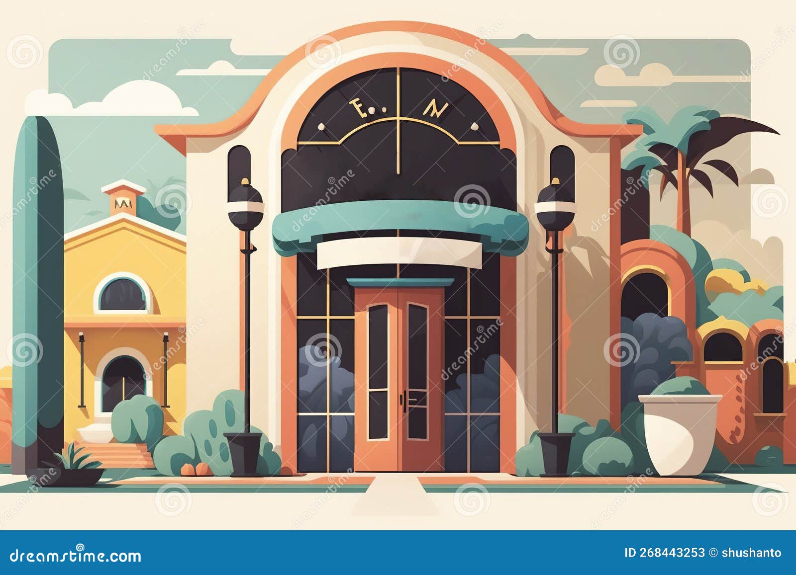 Open Space for Mega Virtual Expo or Project Showcase Stock Illustration ...