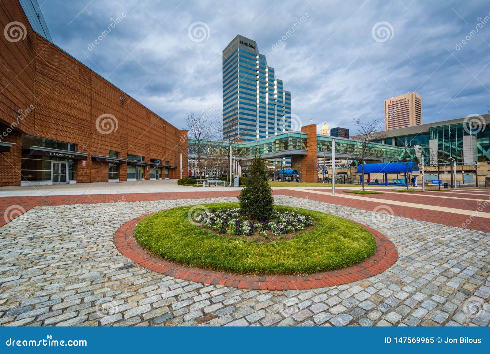 Open Space and Modern Buildings in Downtown Baltimore, Maryland ...