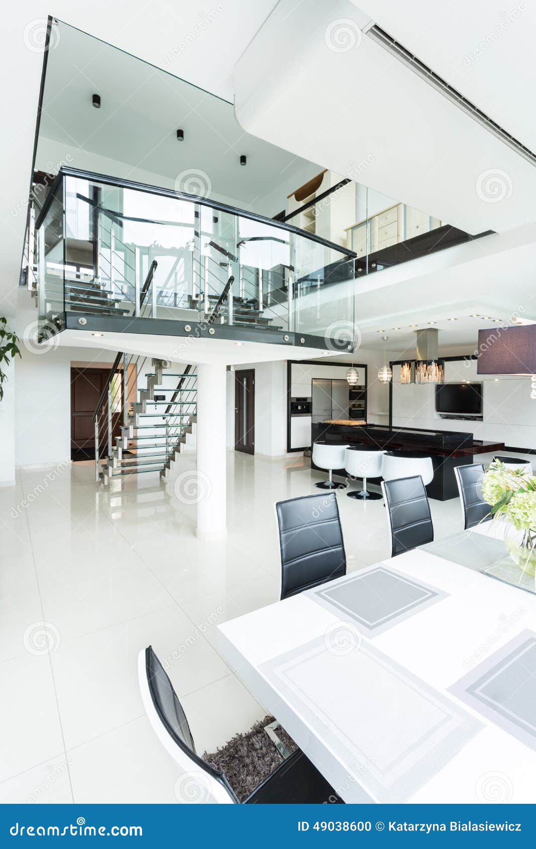 Open Space in Modern Designed House Stock Photo - Image of elegance ...