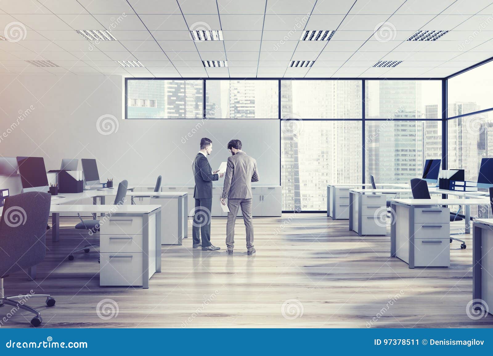 Open Space Office Environment, Men Stock Image - Image of formal, copy ...