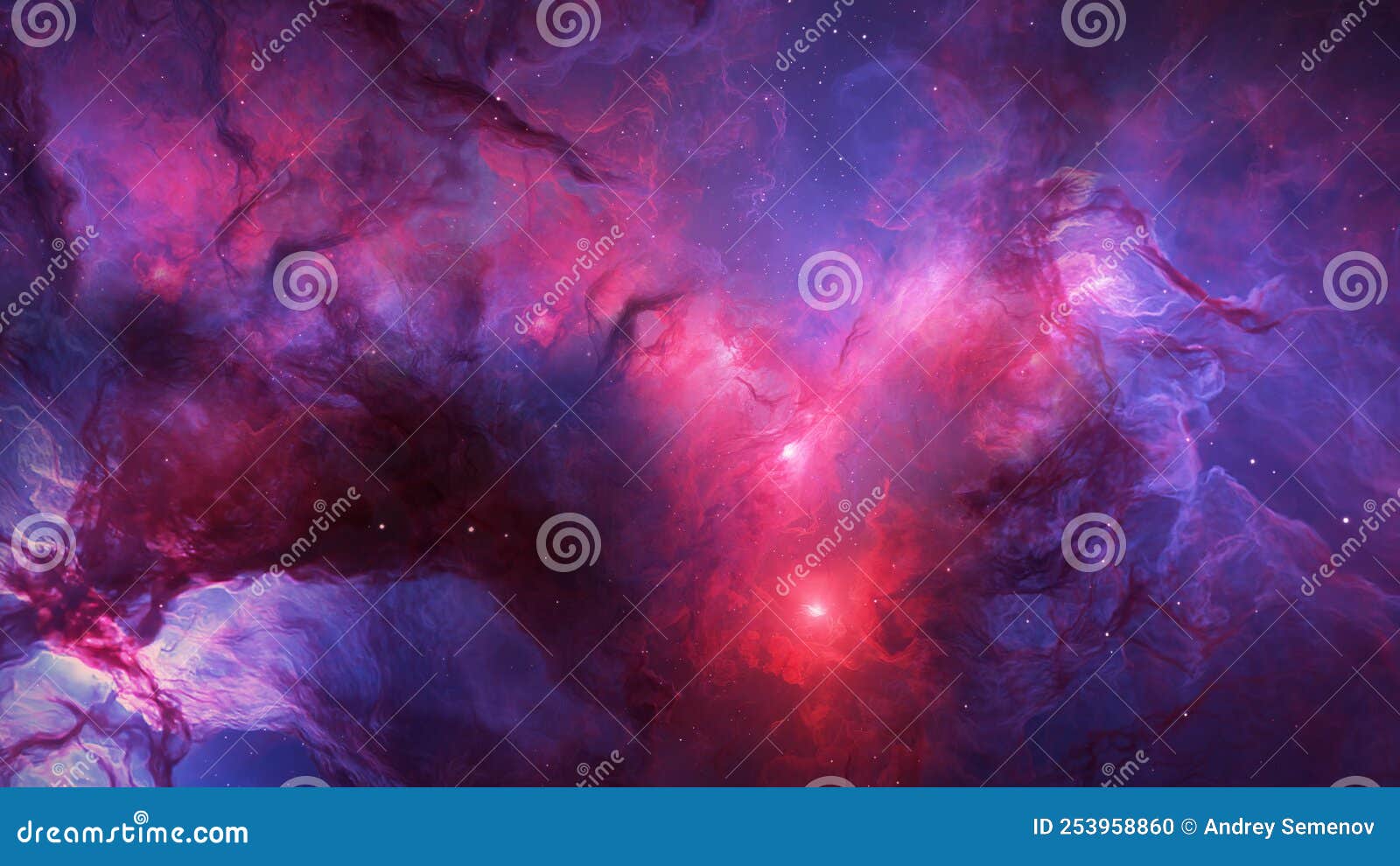 Open Space. Outer Space Gas Clouds. Cosmos Neutral Background. 3D ...