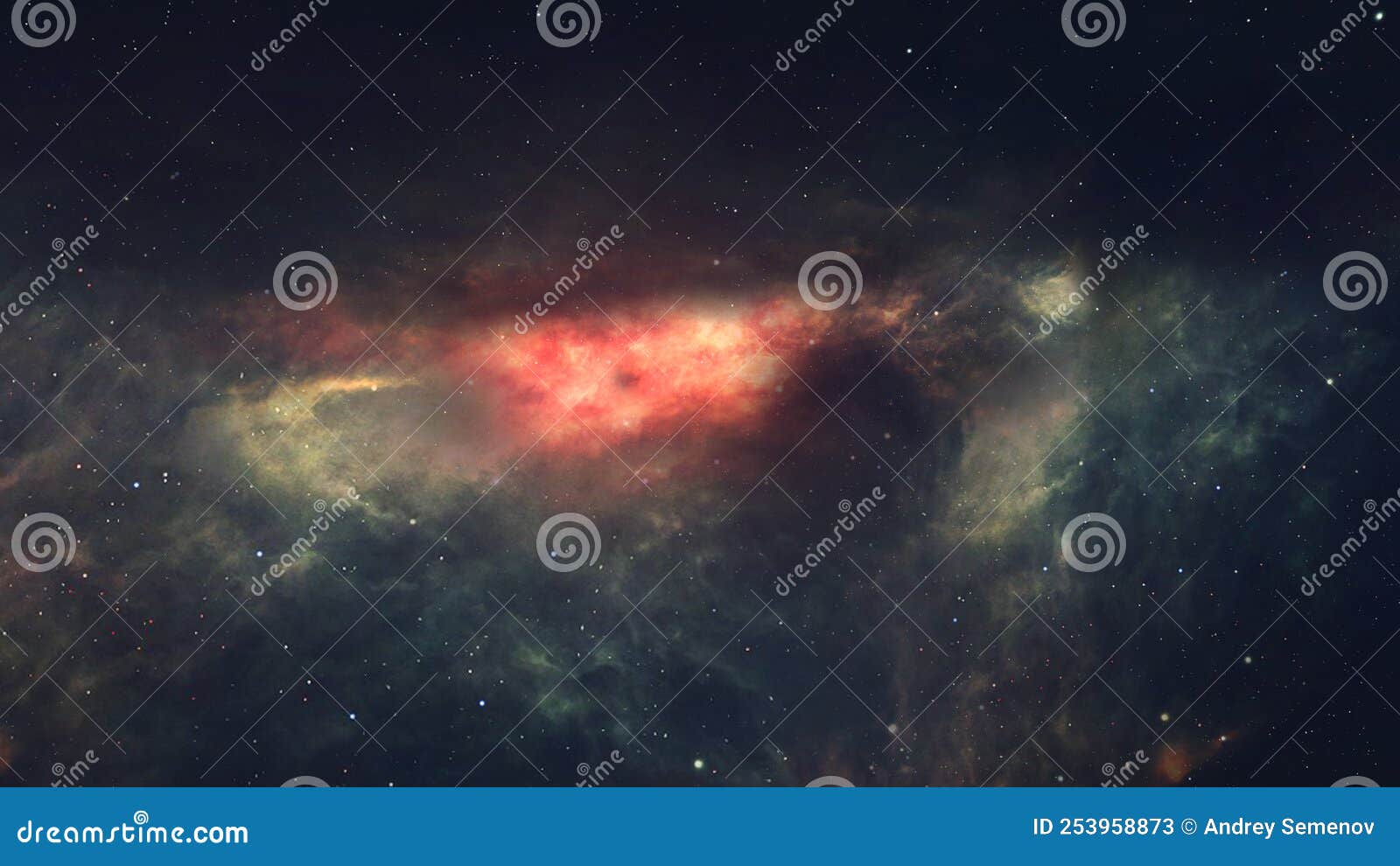Open Space. Outer Space Gas Clouds. Cosmos Neutral Background. 3D ...