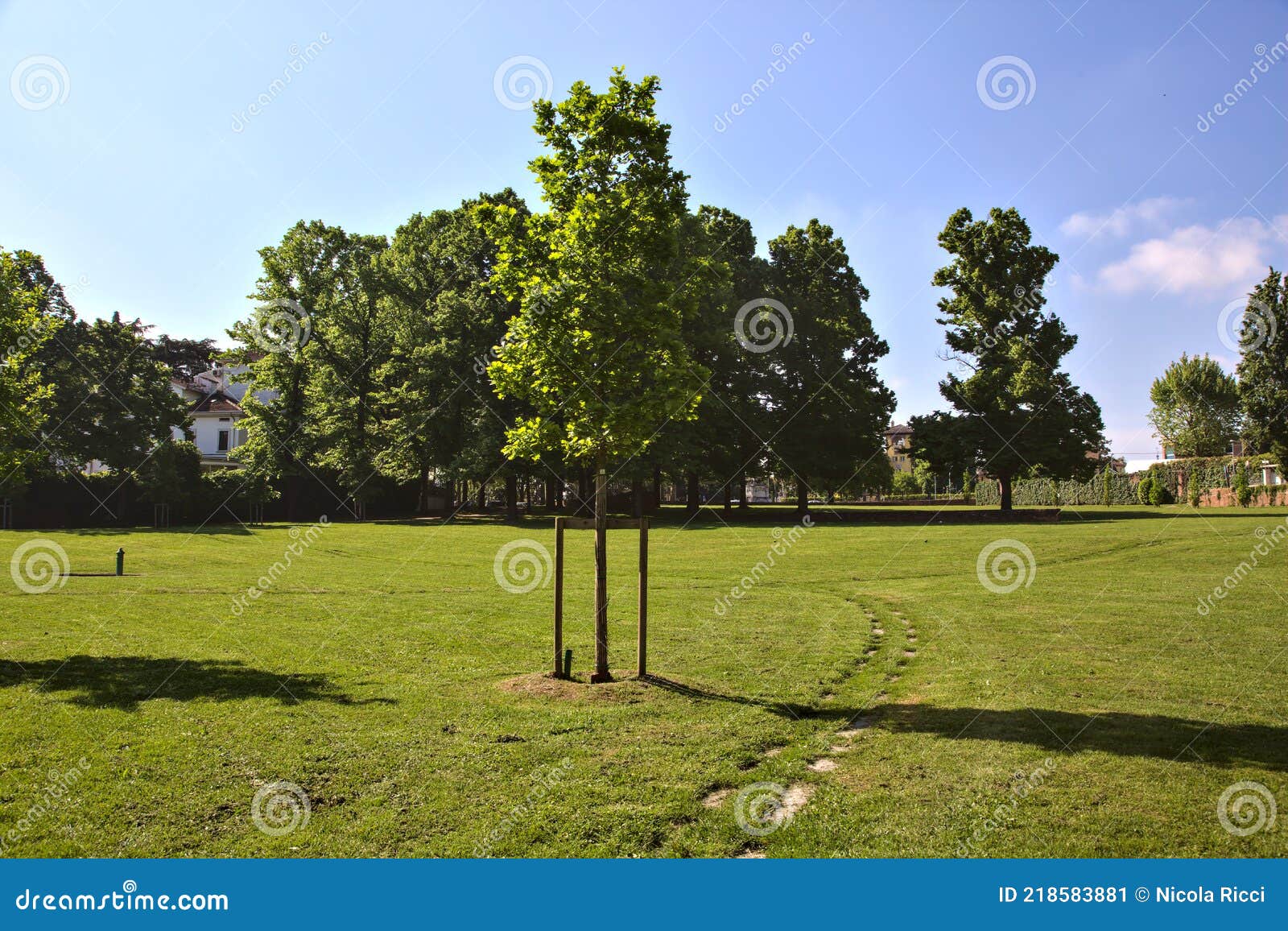 Open Space in a Park in an Italian Town Stock Image - Image of ...
