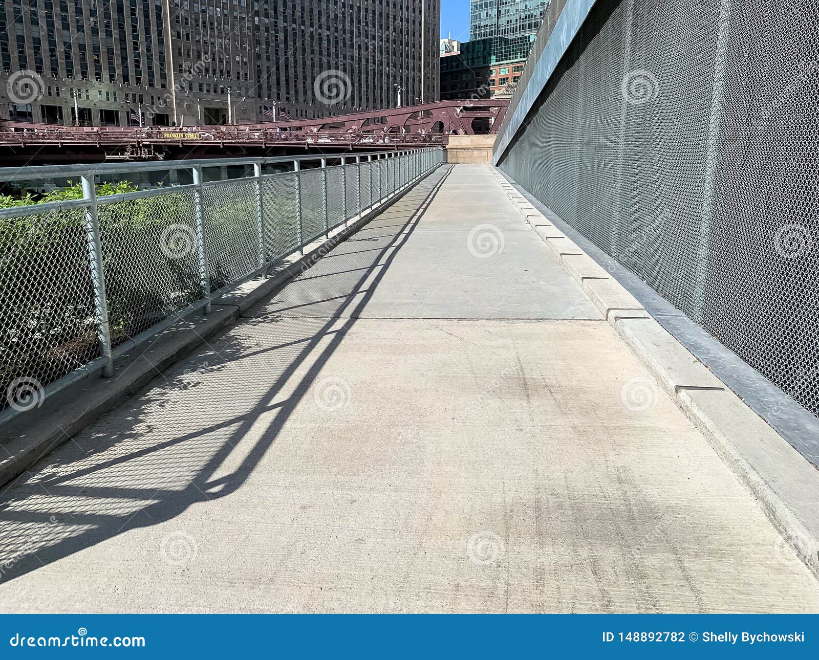 Open Space on a Ramp Leading To Wacker Drive from the Riverwalk in ...
