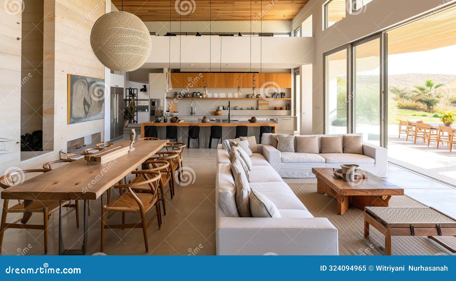 Open Spaces, Exposed Structures, and Neutral Tones. Generative Ai Stock ...