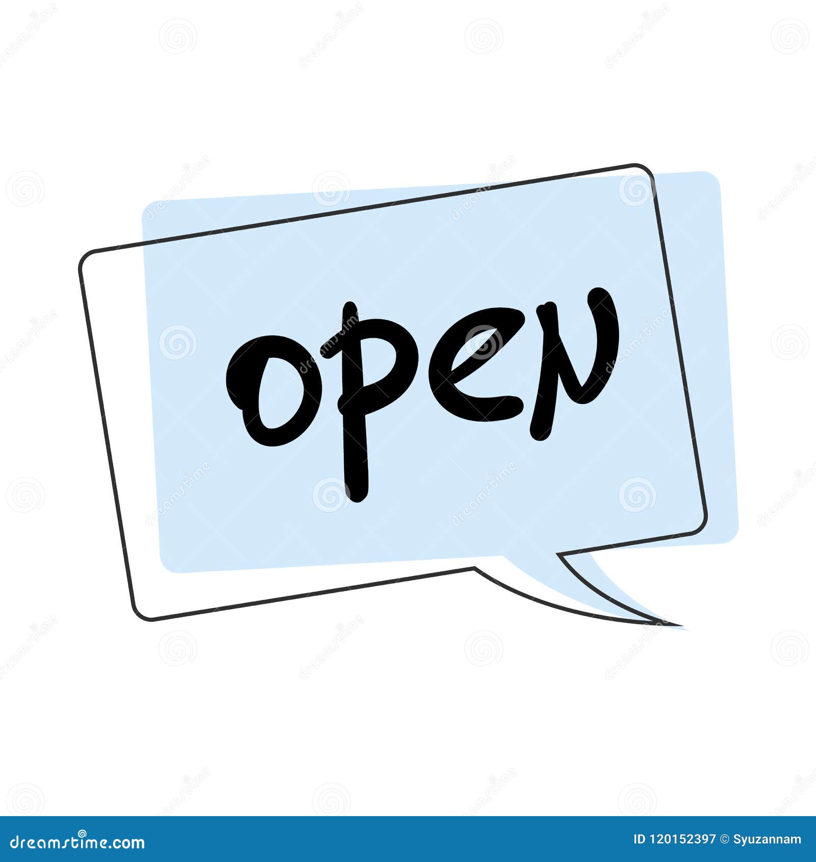 Open Banner Isolated on White Background. Vector Illustration. Stock ...