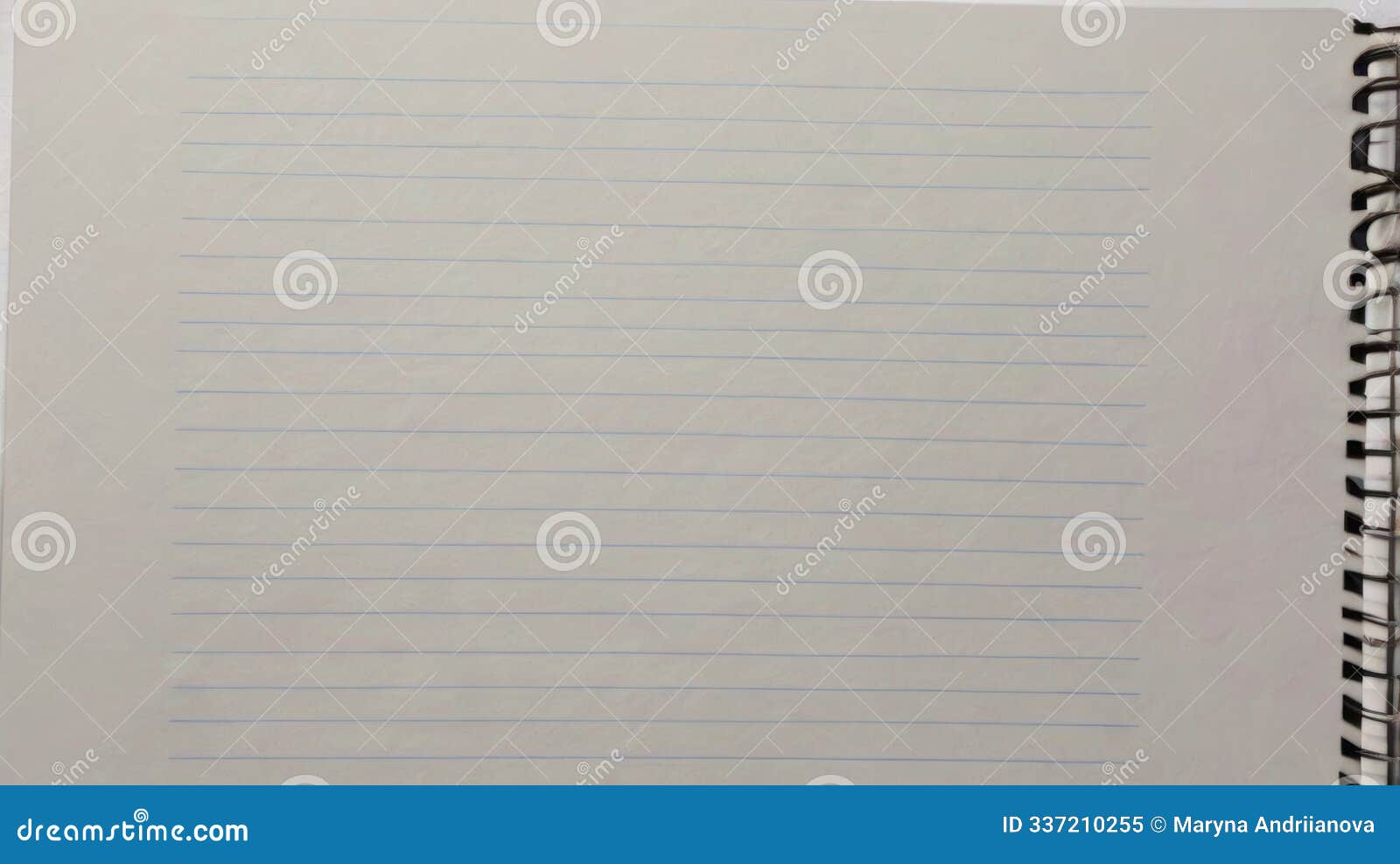 Open Spiral Notebook with Blank Lined Pages for Writing Stock Image ...