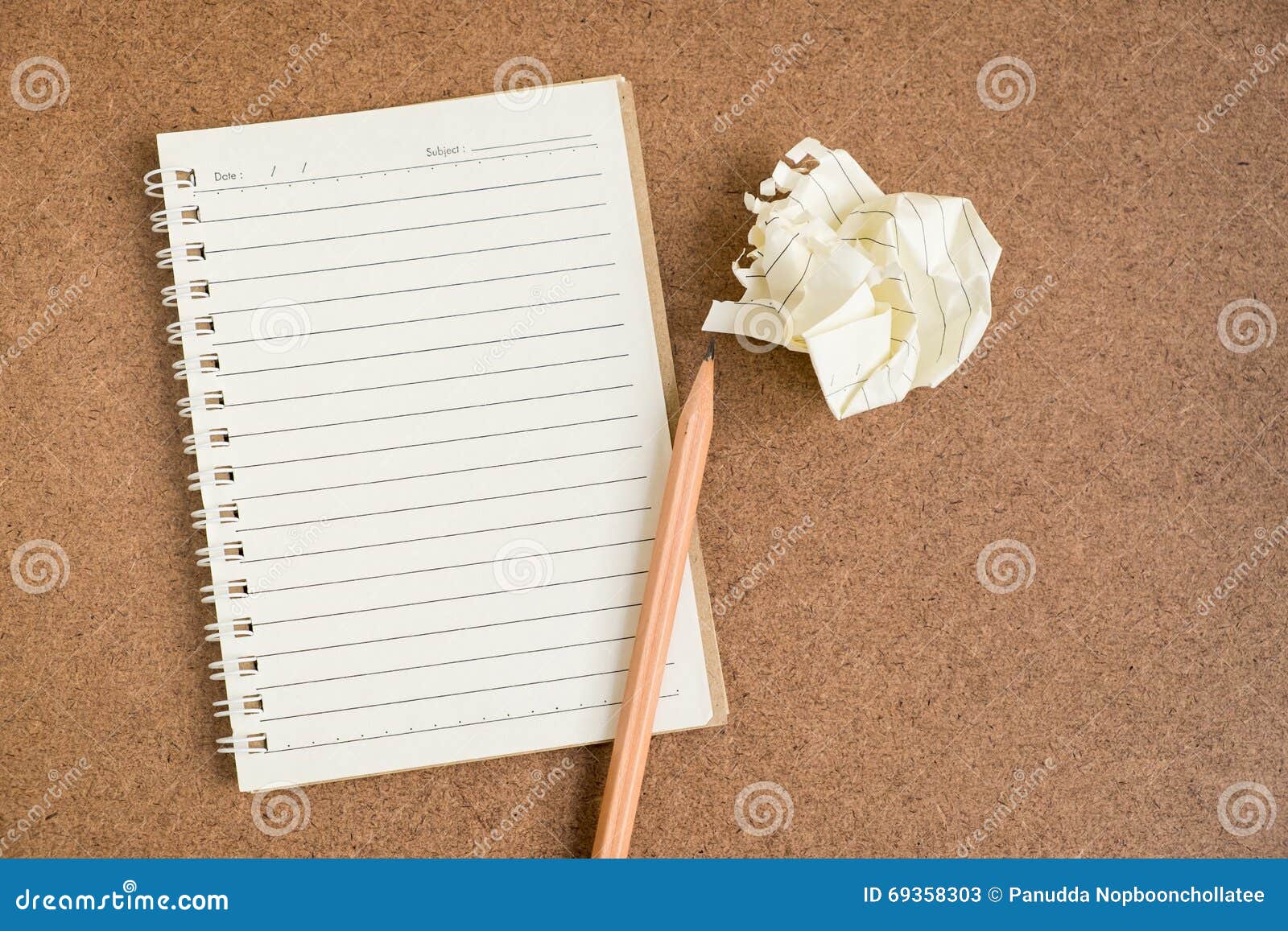 Open Spiral Notebook on Brown Background Stock Image - Image of object ...