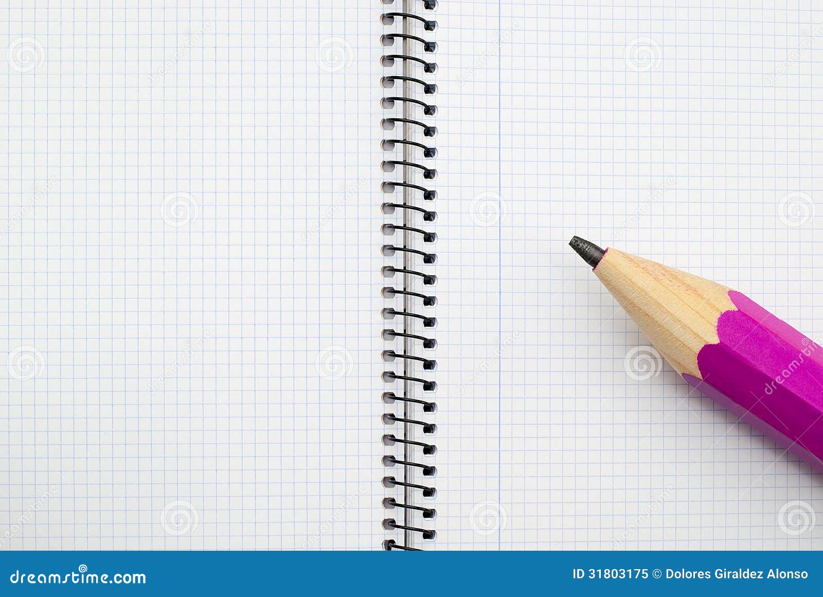 Open spiral notebook stock image. Image of pencil, horizontal - 31803175