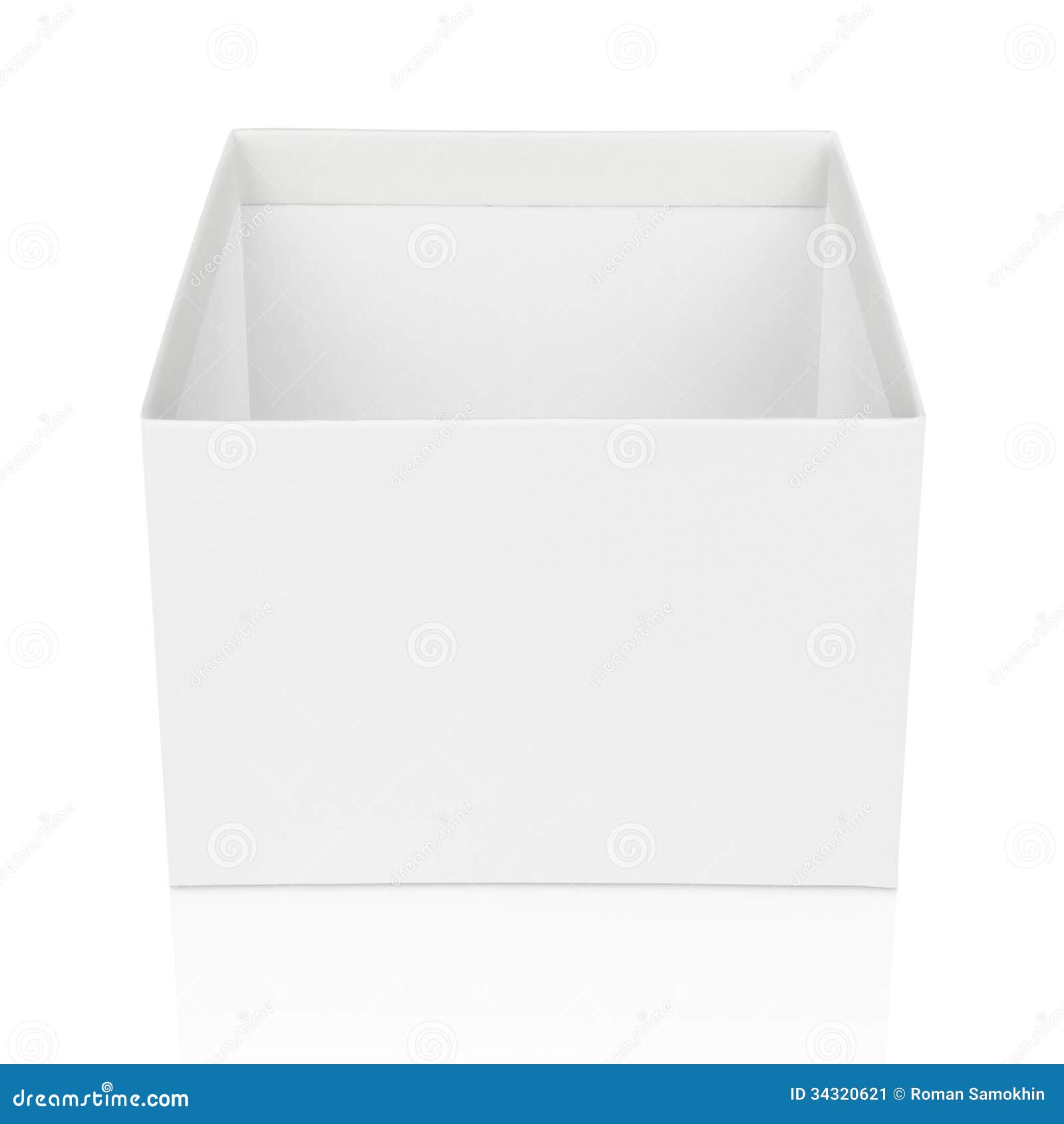 Open Square Box Isolated on White Stock Image - Image of packing, gray ...