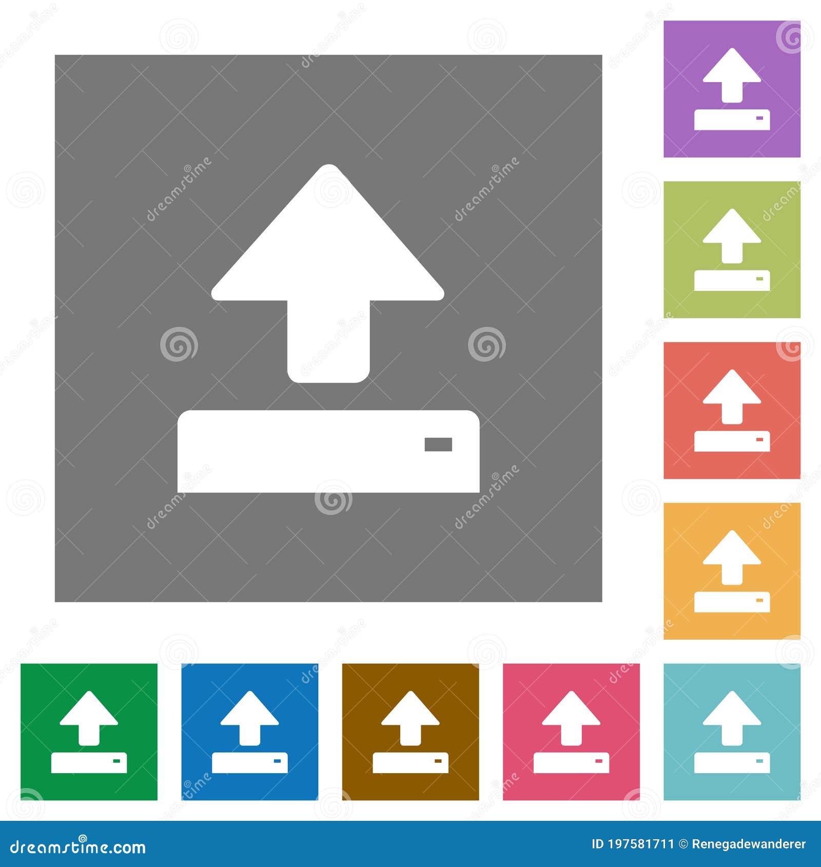 Open square flat icons stock vector. Illustration of access - 197581711