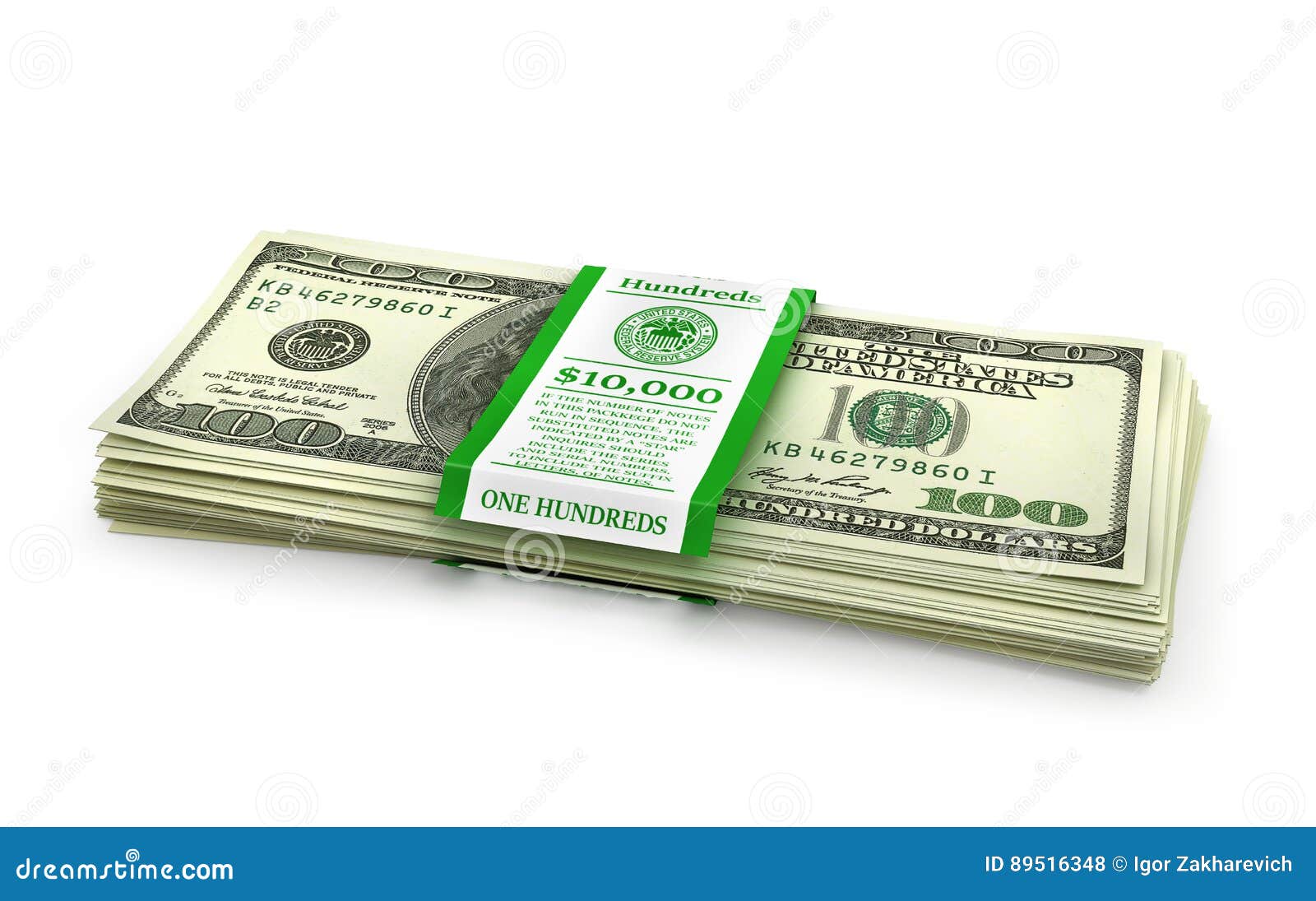 Open stack of US Dollars. stock illustration. Illustration of ...